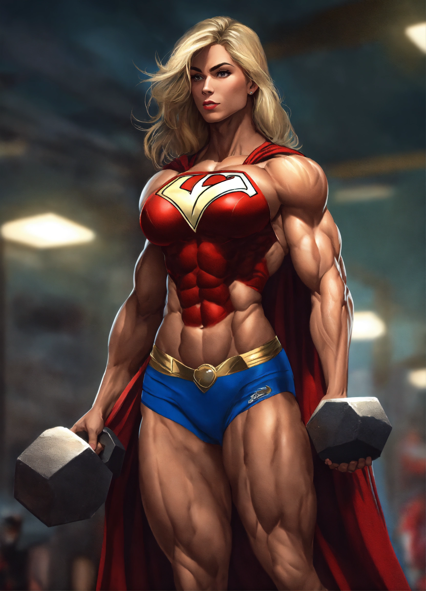 Lexica - (((muscular))) Supergirl. huge biseps. huge deltoids. (((Bodybuilder body))). Body ...