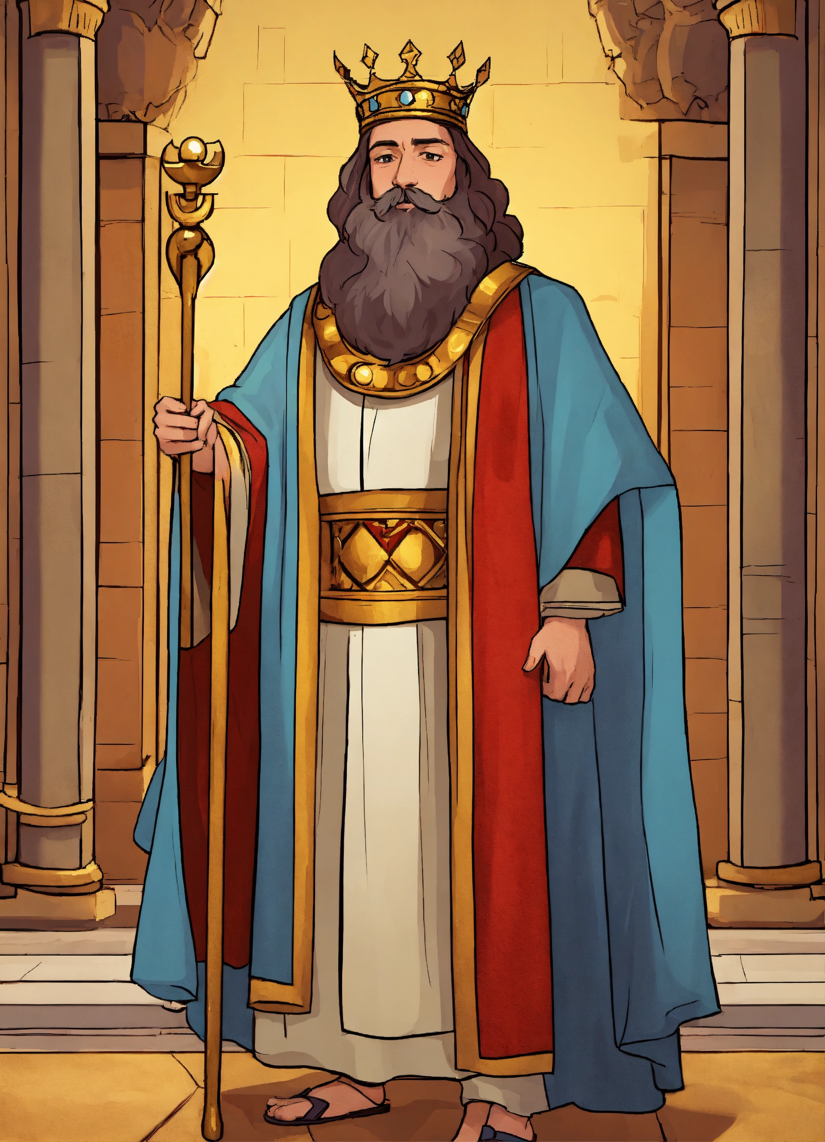 Lexica - King solomon from the bible, 2d cartoon