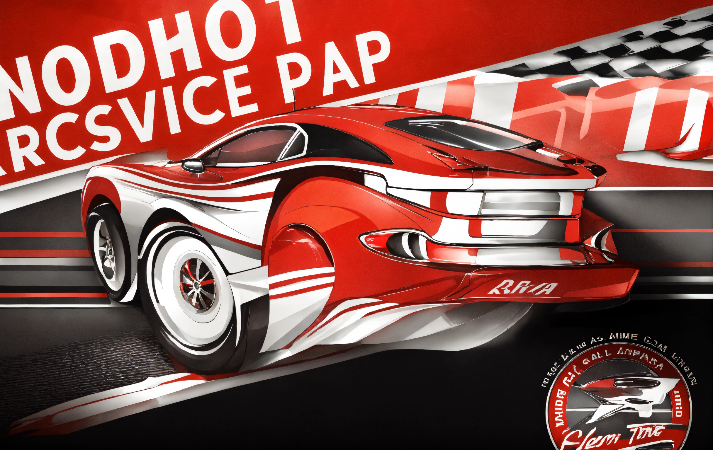 Lexica - Red and white vector clean modern car drag race car badge stickers