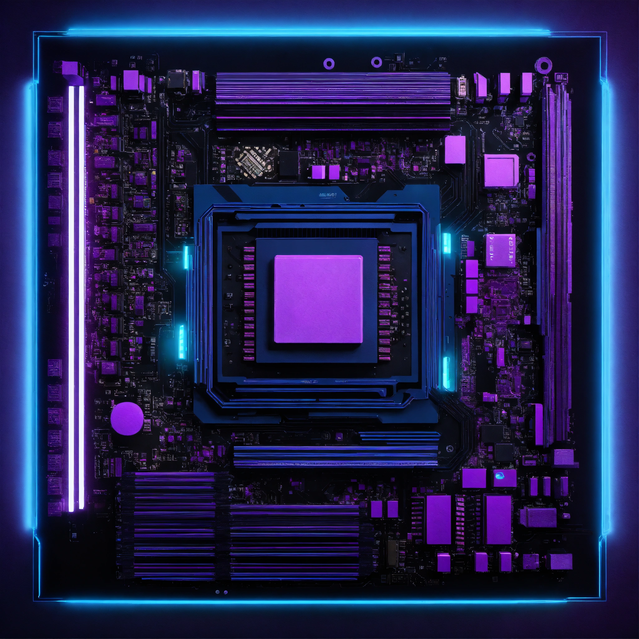 Lexica - Motherboard with processor, connected geometry lines ...