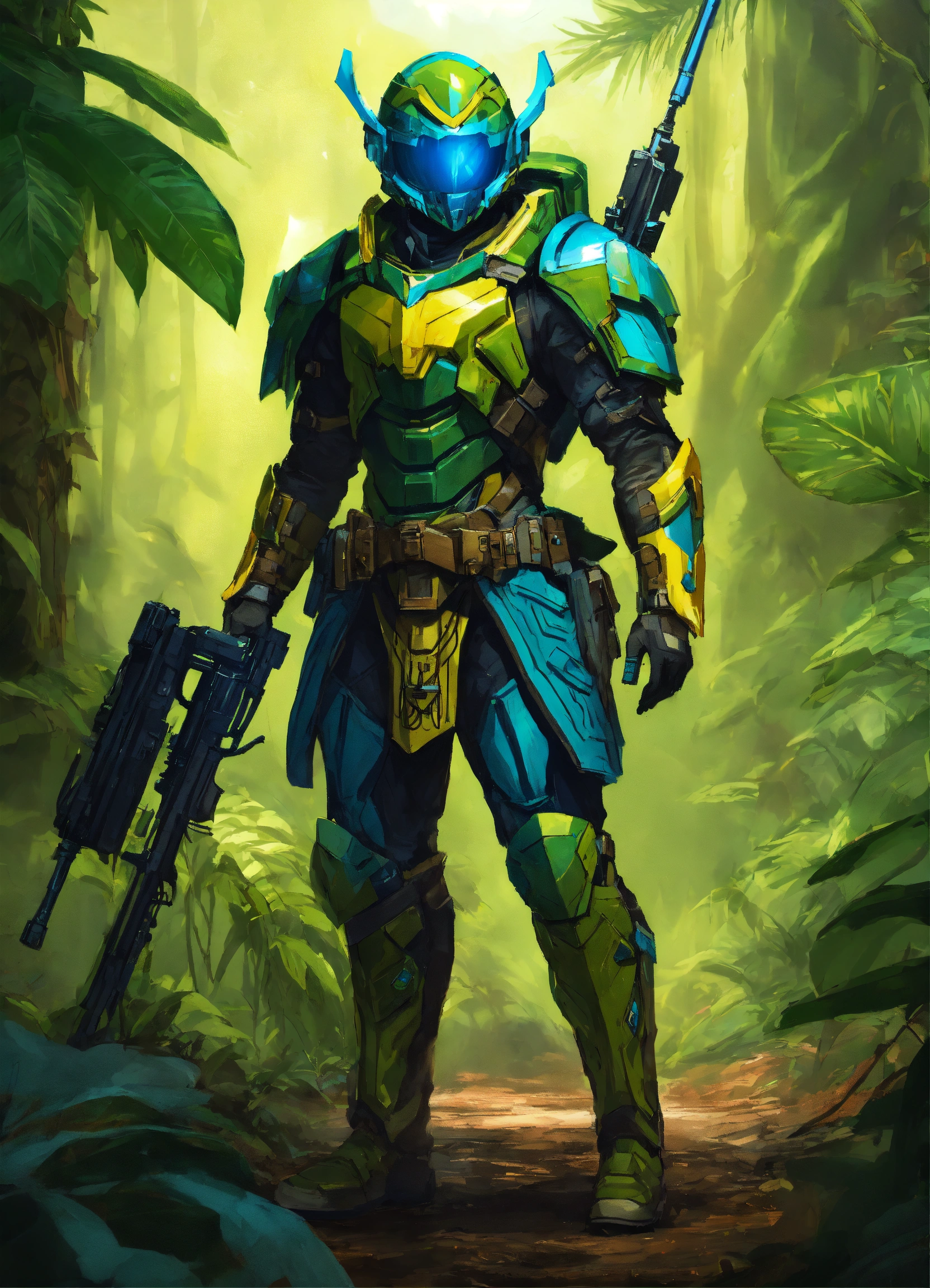 Lexica - Epic drawing of a full body of a high elf sci fi soldier ...