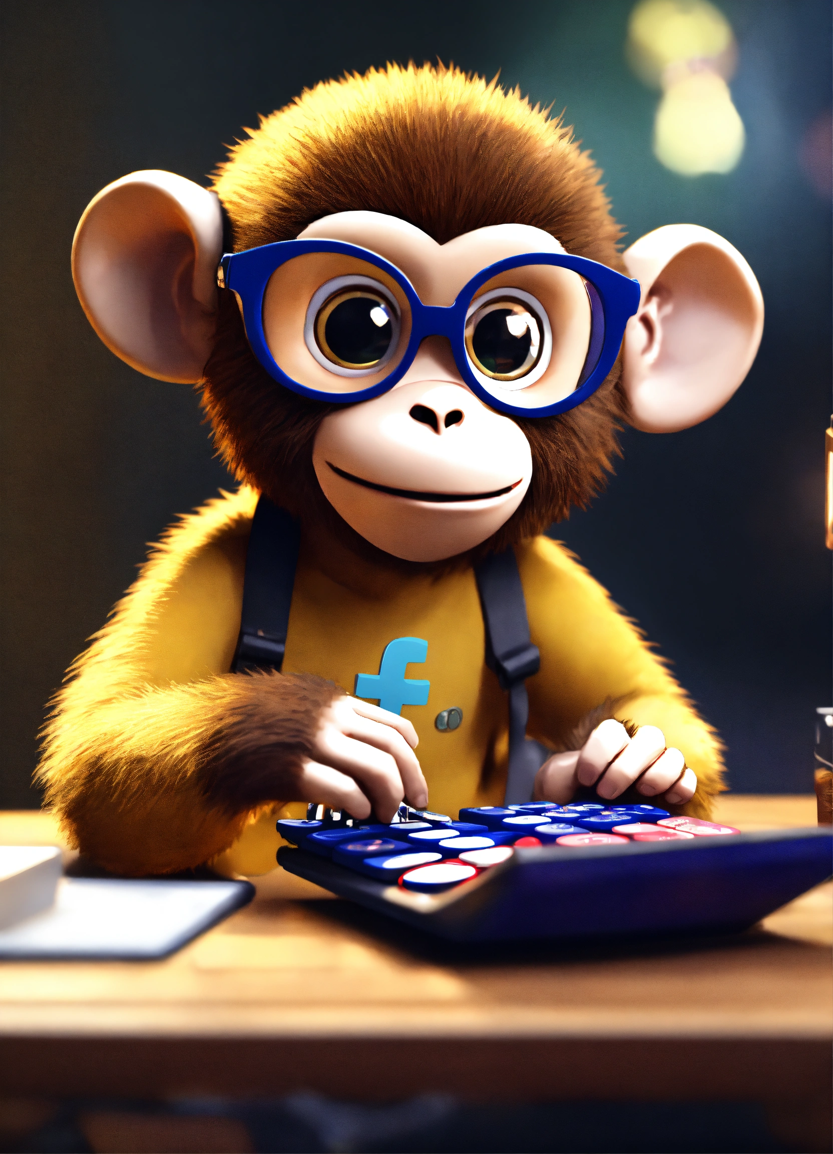 Lexica - A cute monkey using a calculator, doing math, stunning unreal ...
