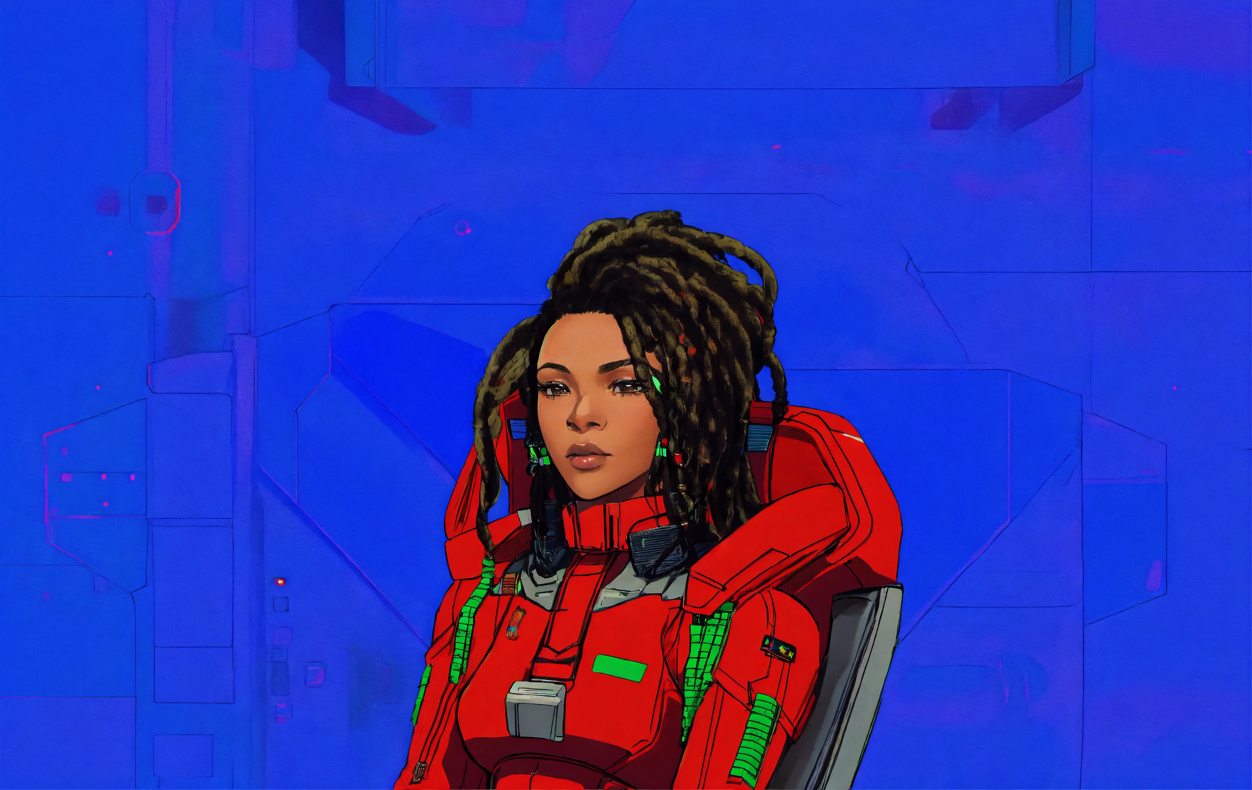 Lexica - Full body view of a black female with dread locks as a ...