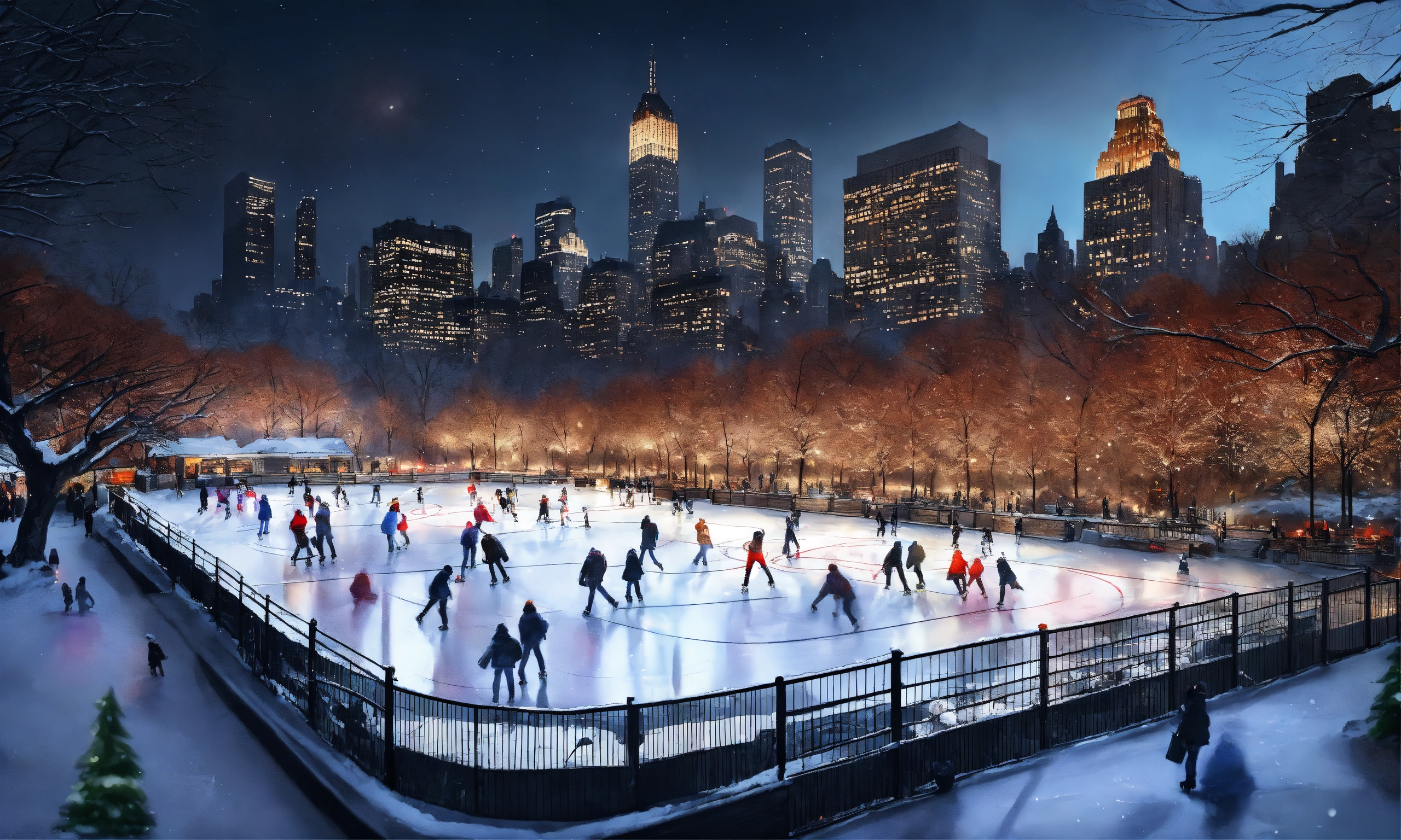 Lexica - Epic beautiful shot of a ultra detailed ultra cozy ice rink in ...