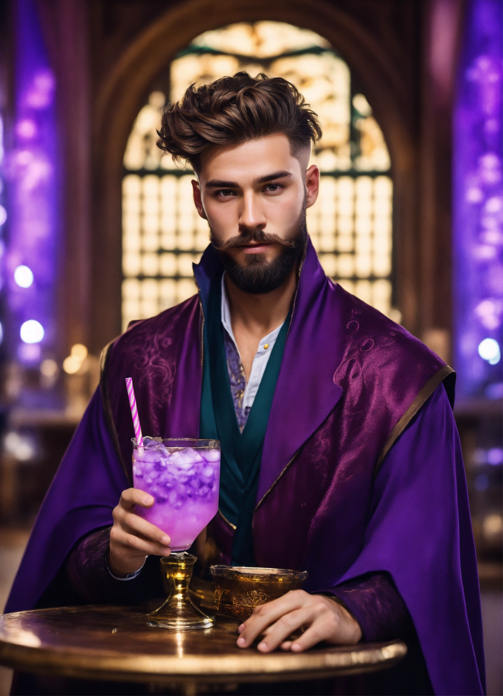 Lexica - Handsome young wizard with modern hairstyle and short boxed ...