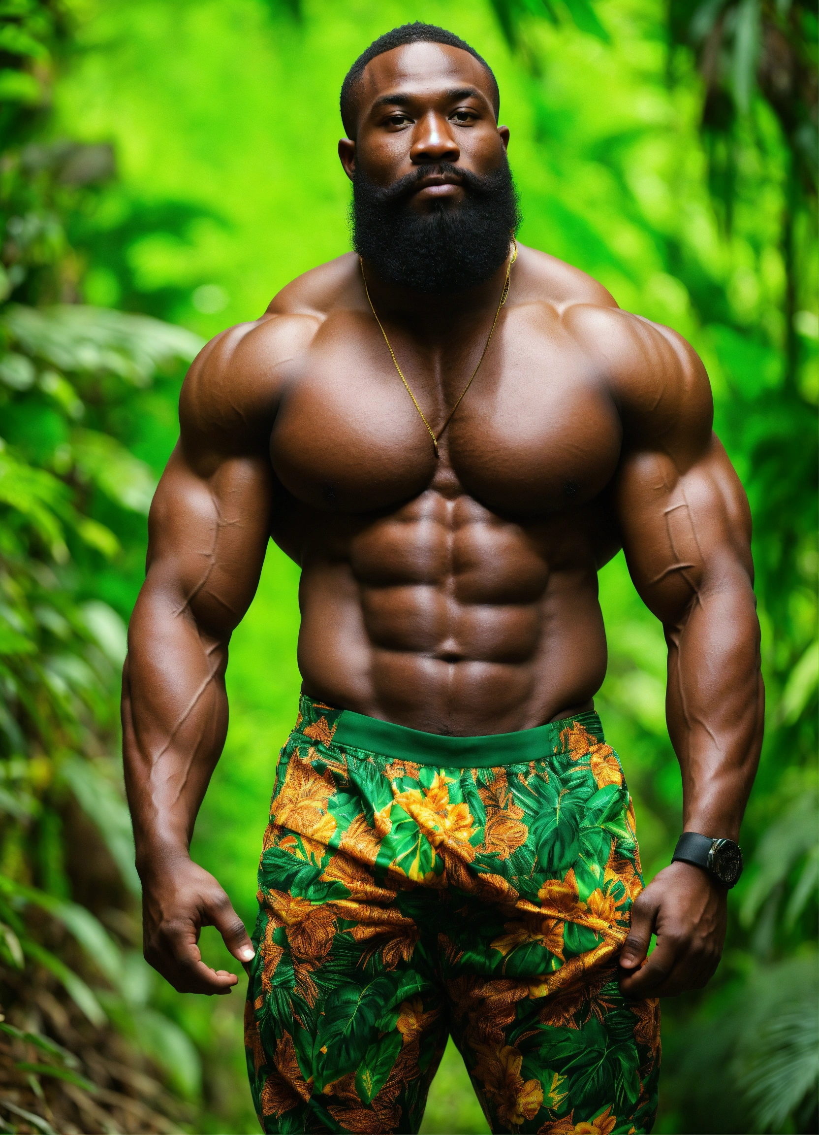 Lexica - 30-year-old man with big muscles, big bodybuilder, Ghanaian ...