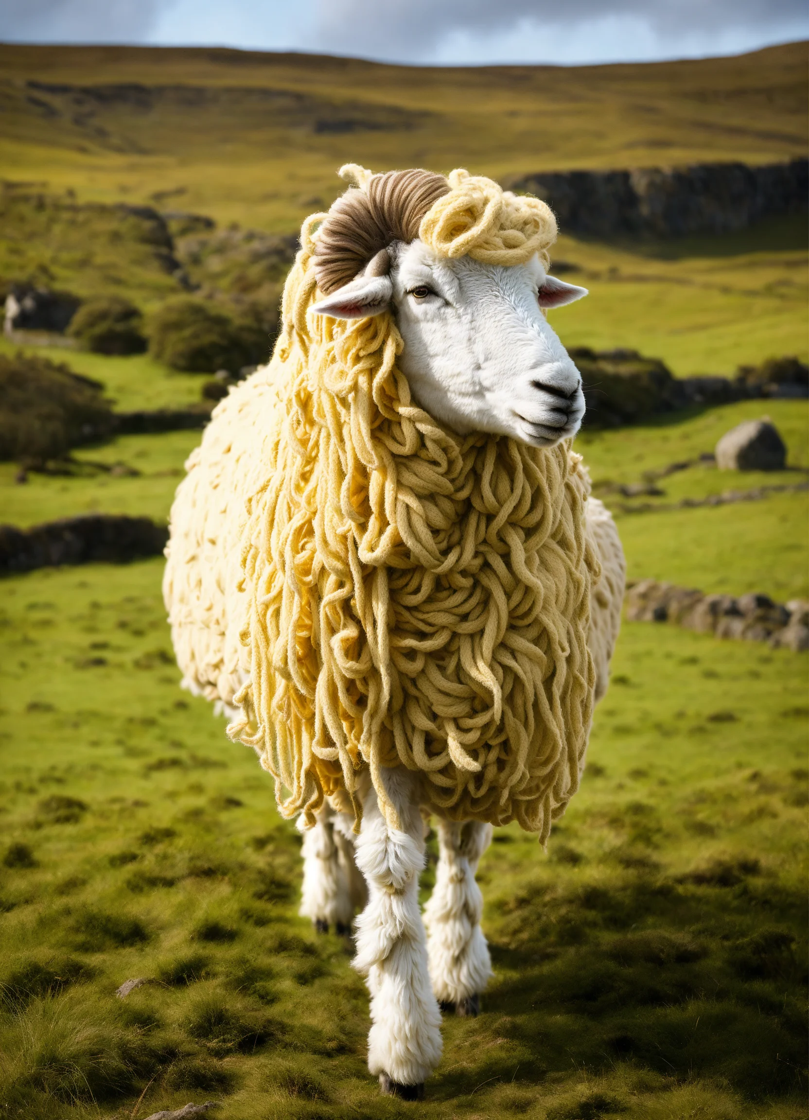 Lexica - Skinny albino model from China with Wensleydale sheep hair ...