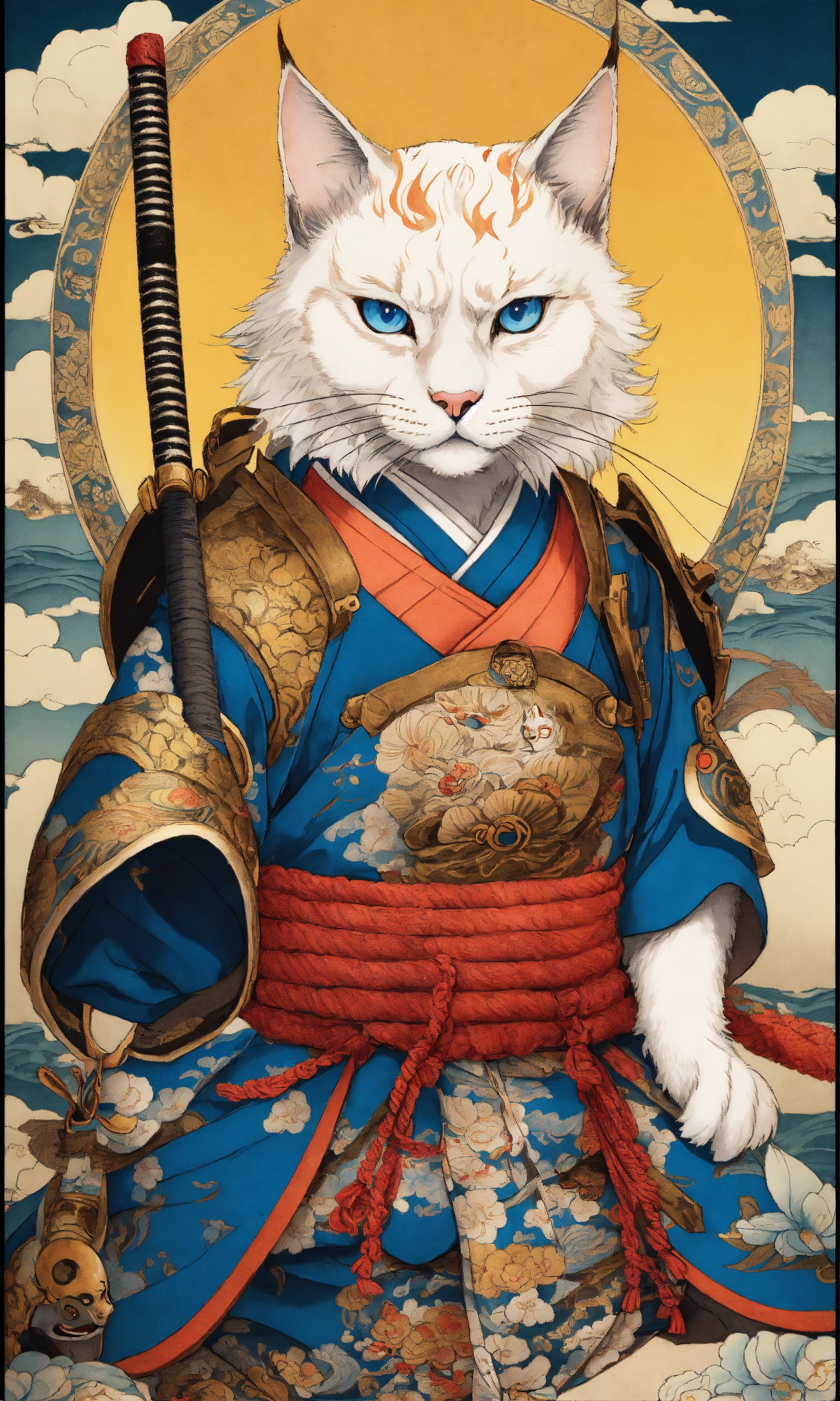 Lexica - Flame point Siamese samurai cat, blue eyes, cat warrior ...