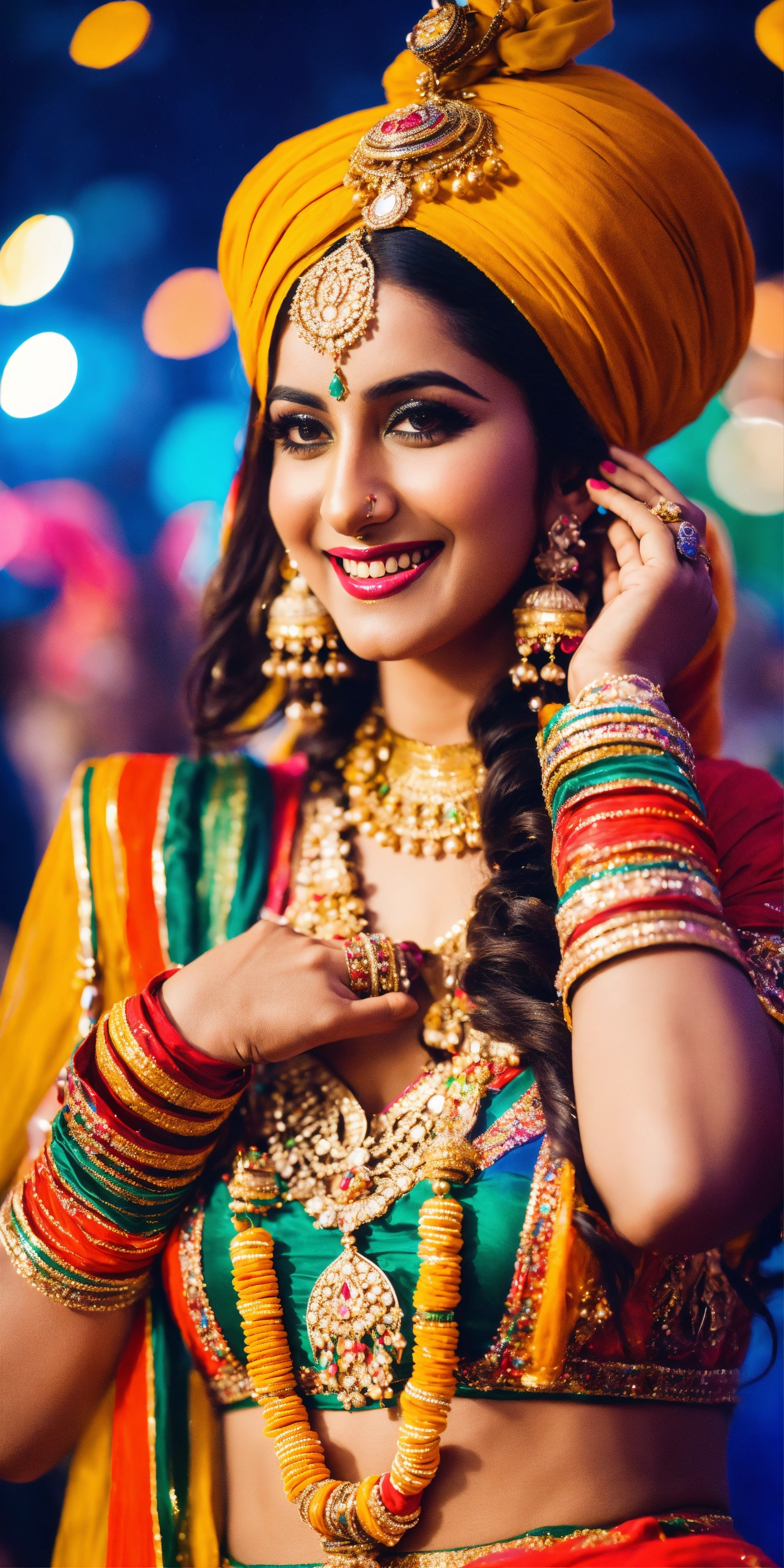 Lexica - 3 gorgeous sikh woman, performing bhangra, props in hand, in ...