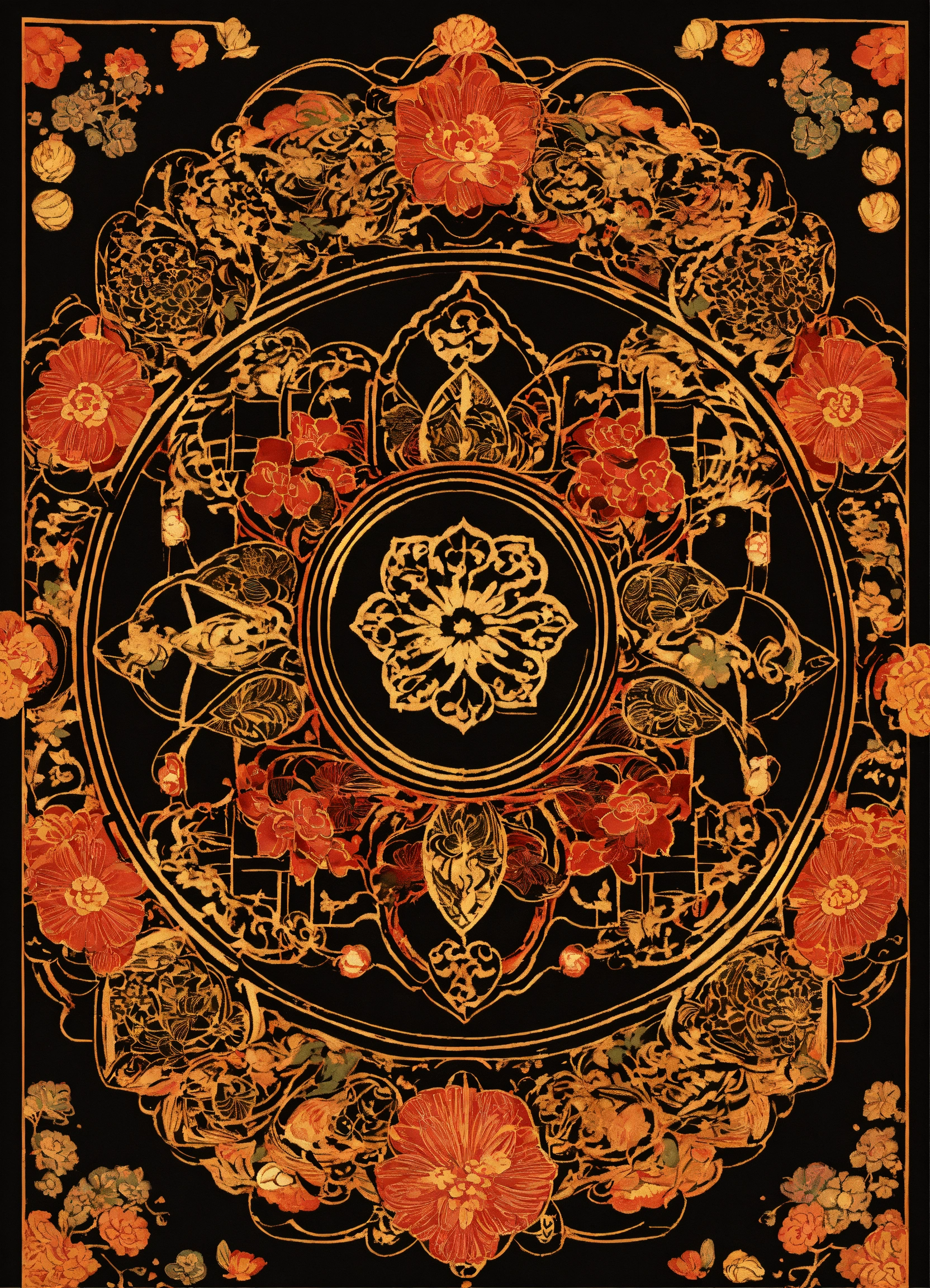 Lexica - A logo, silhouete from a traditional japan mandala, japan ...