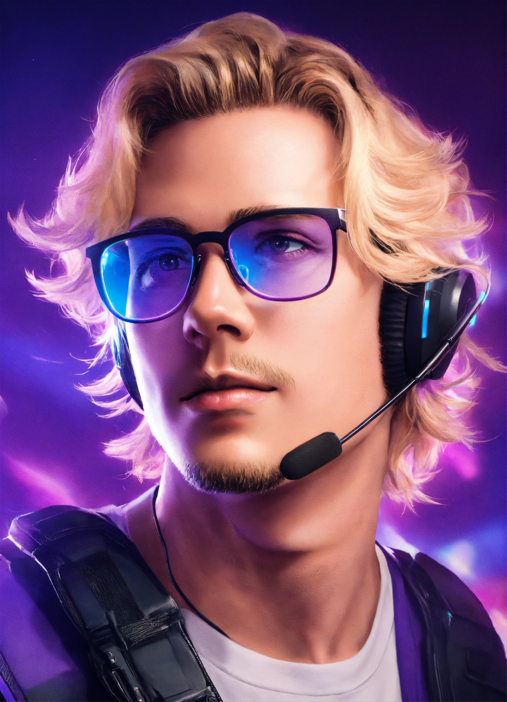 Lexica - A male gaming streamer, blonde hair, no facial hair, short ...