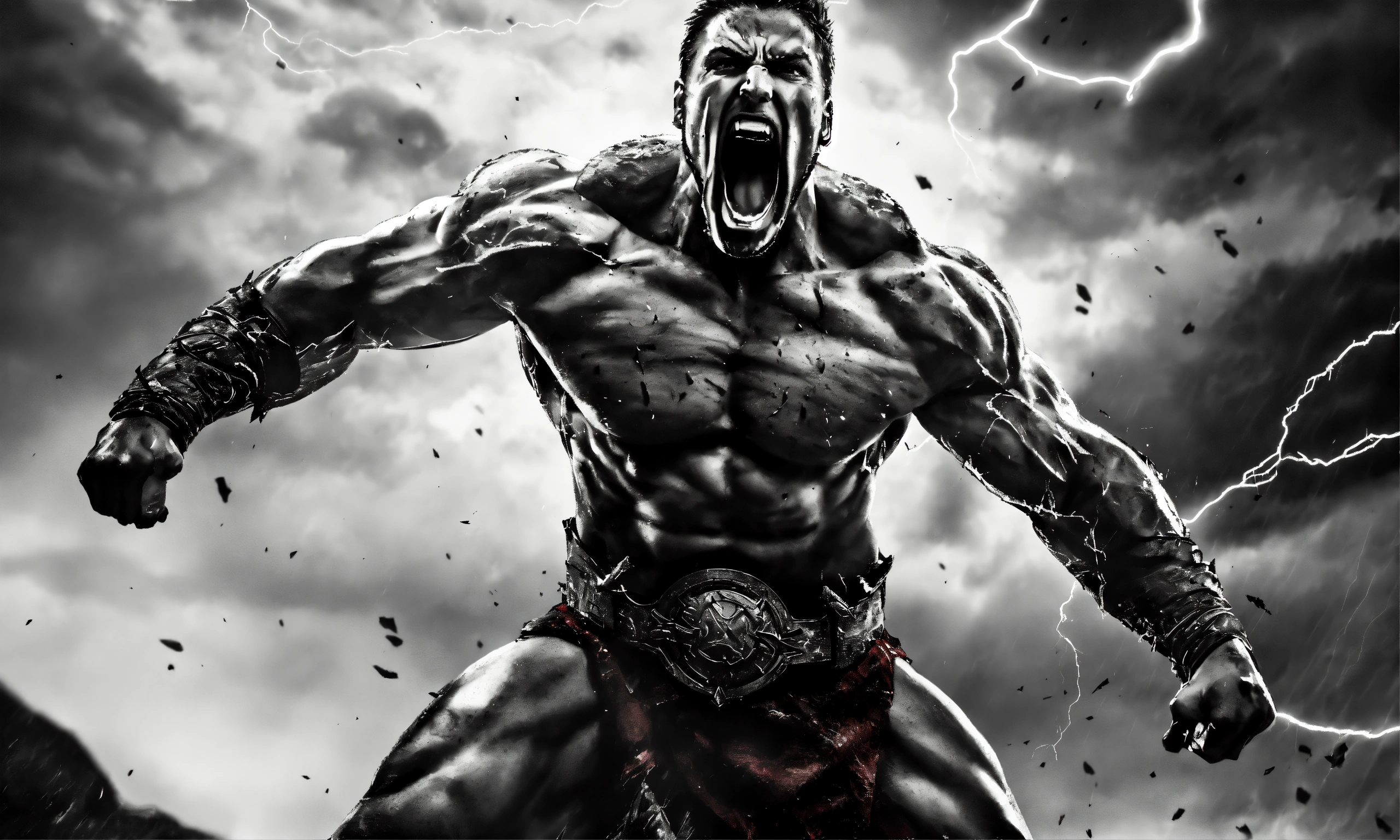 Lexica - Black and white illustration, Wide angle environmental full ...