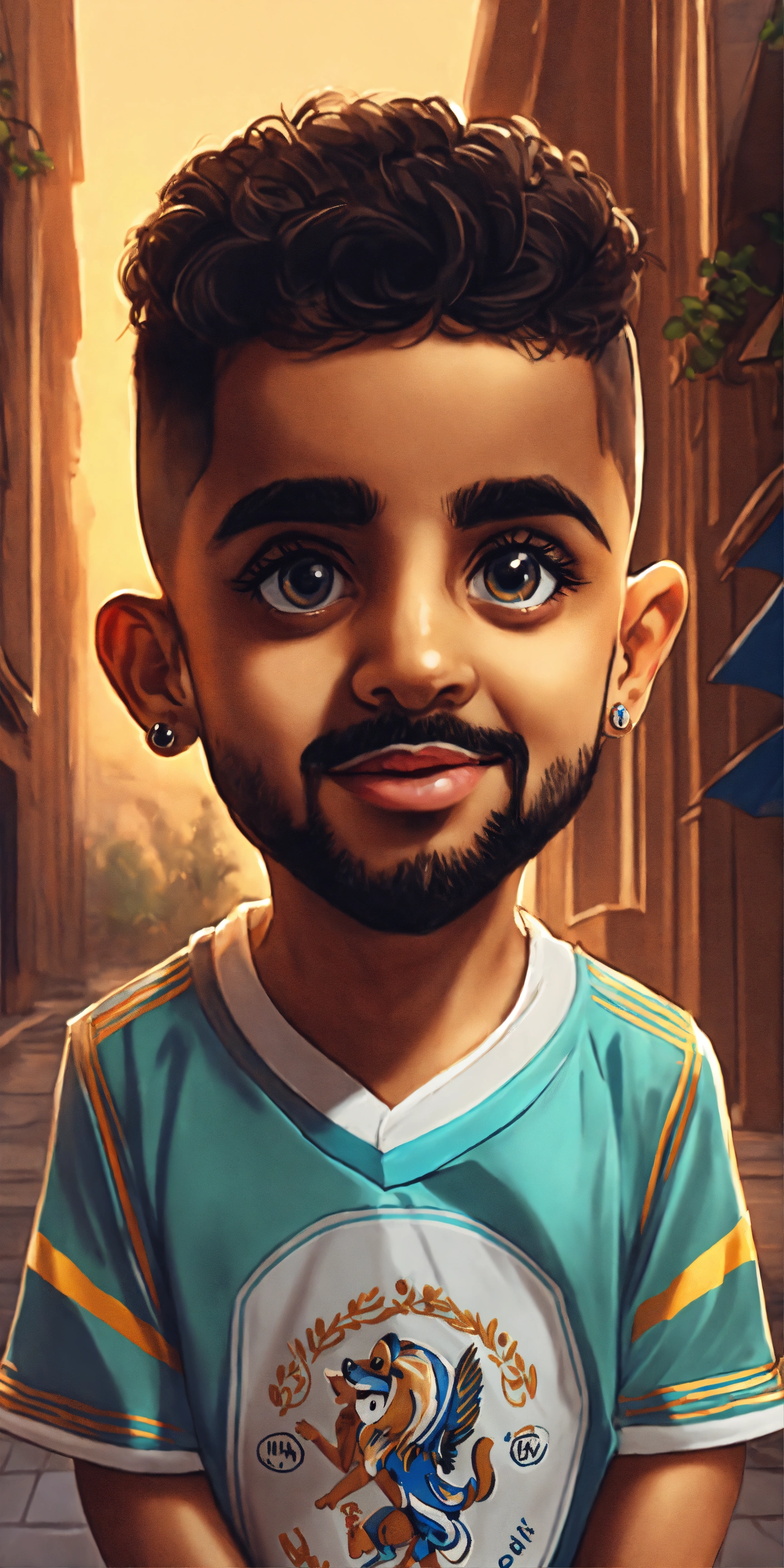 Lexica - Riyad Mahrez cute baby cartoon realist big eyes
