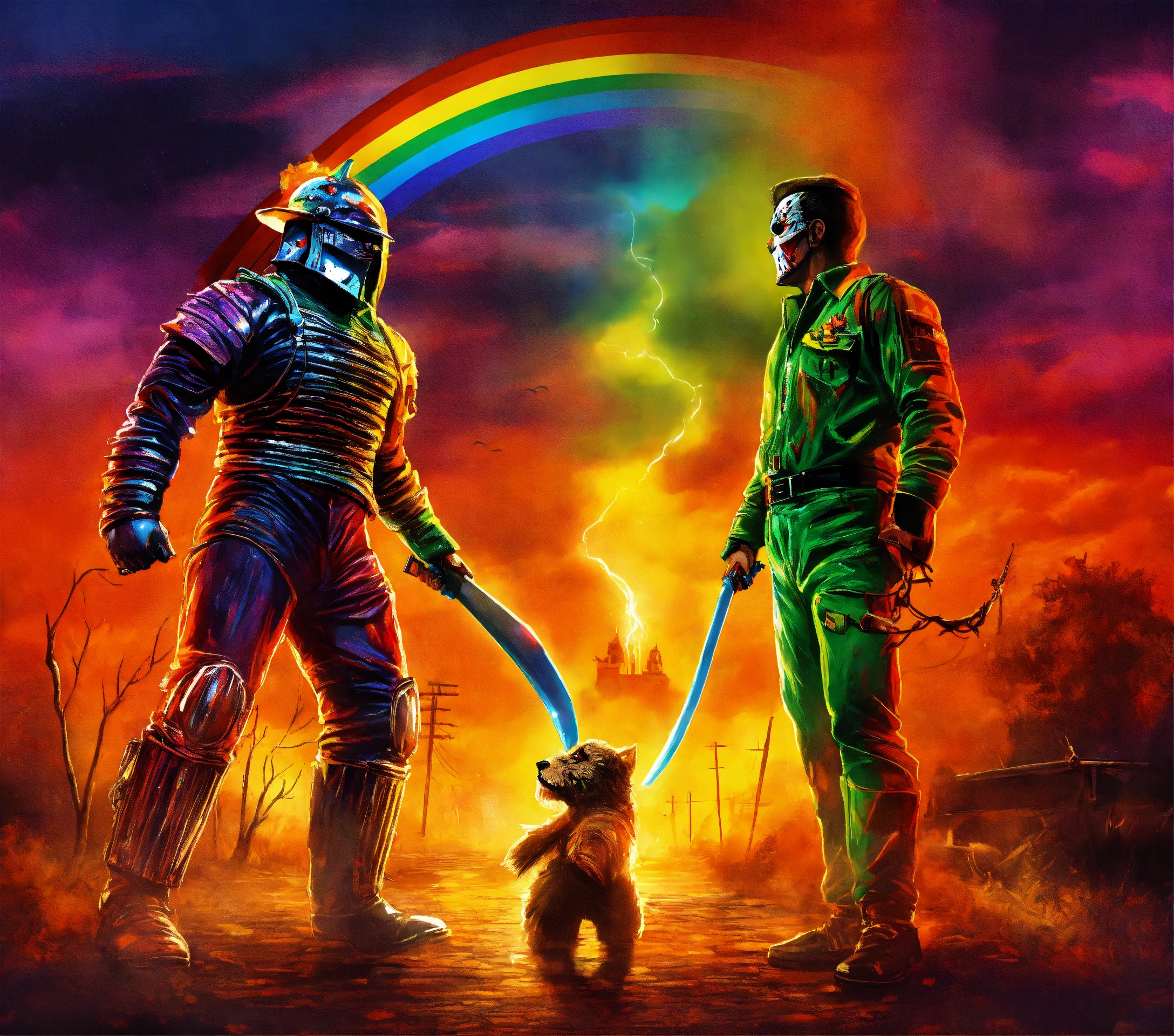 Lexica - Nightmare on elm st freddie vs Jason god rainbow thunder
