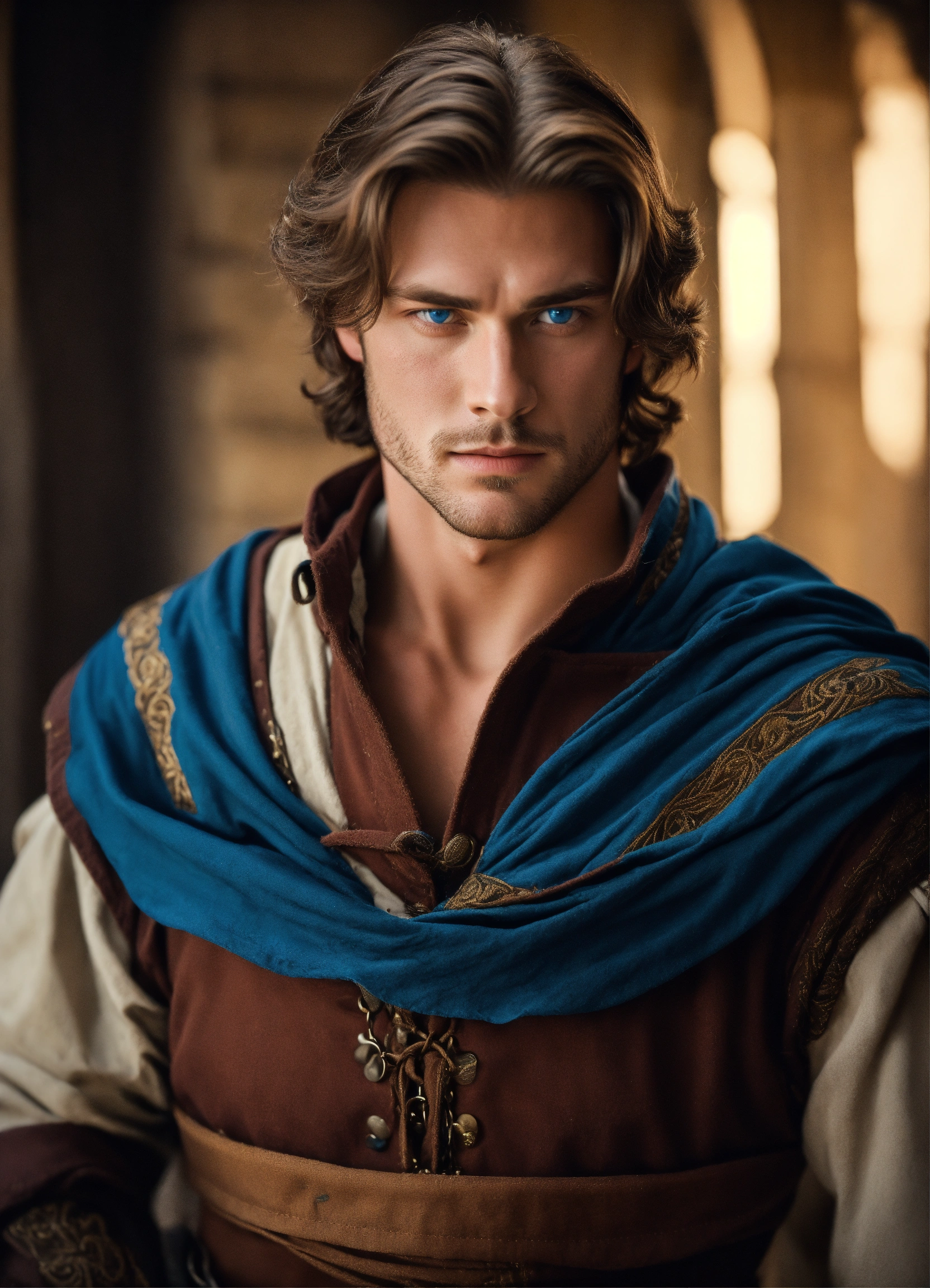 Lexica - Very handsome man, blue eyes, brown hair, courageous, athlete ...