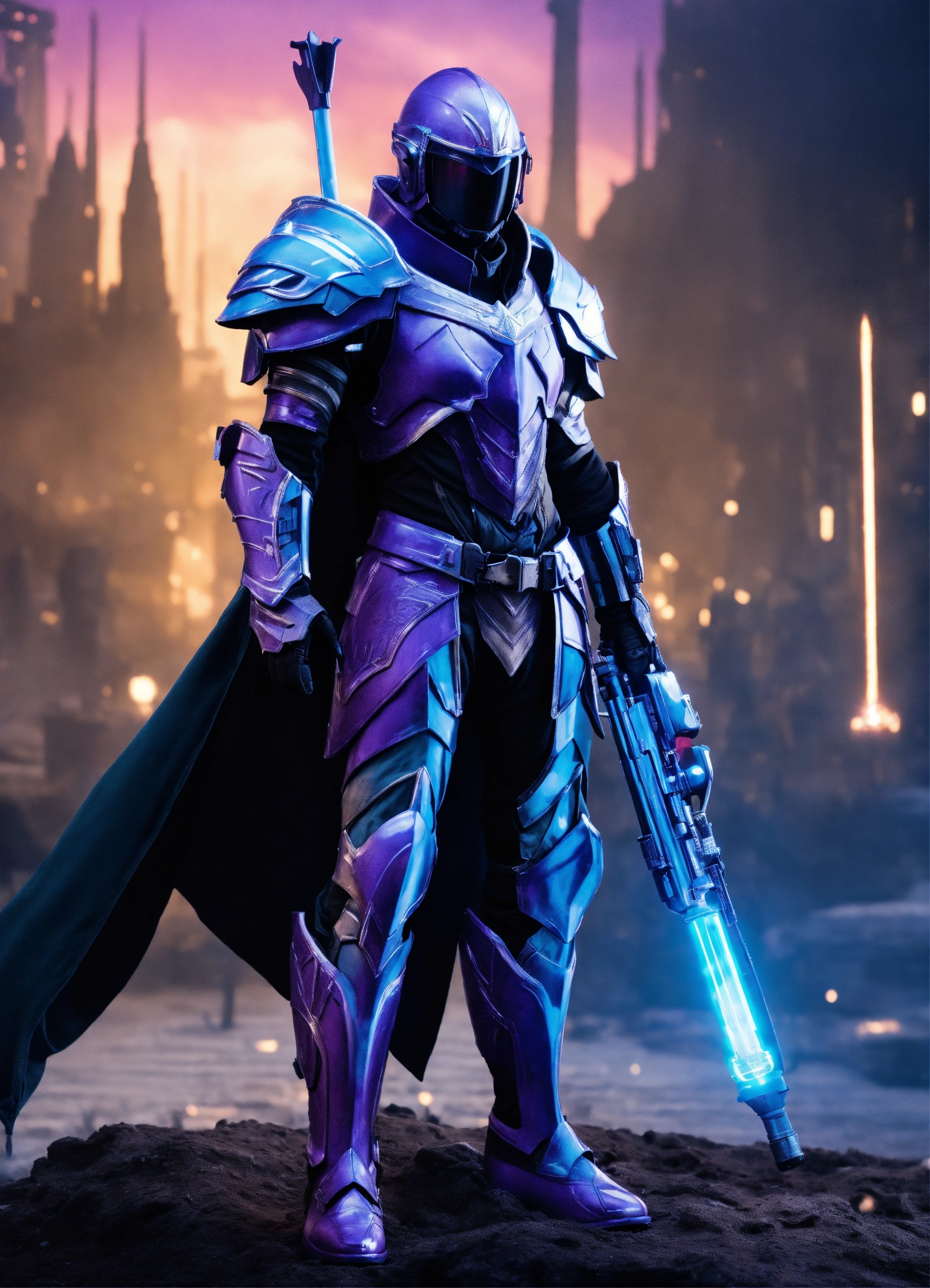 Lexica - Full body of a high elf sci fi soldier wearing heavy sci fi ...