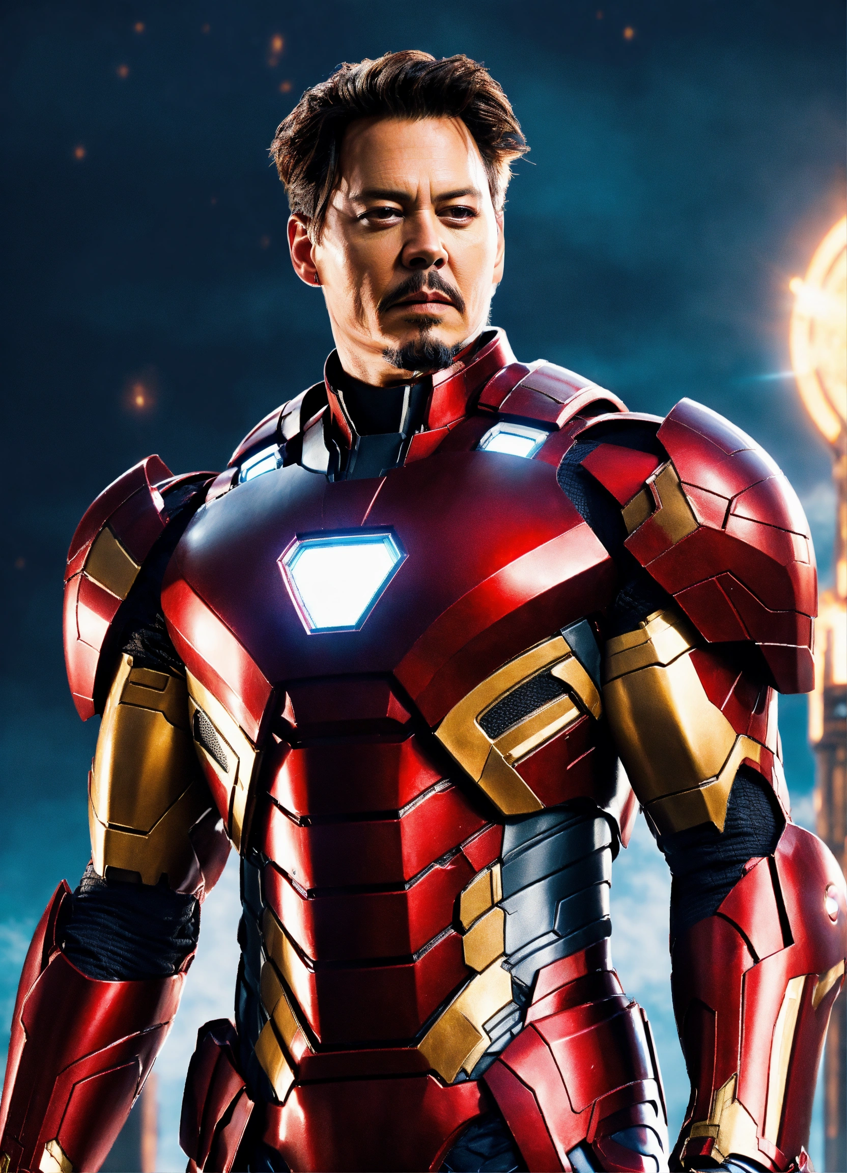 Lexica - Johnny Depp is Tony Stark, short hair, goatee, dressed with ...