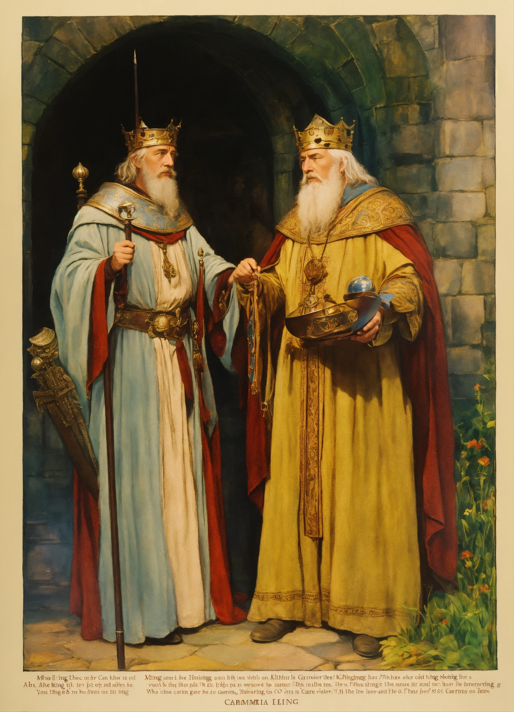 Lexica - Merlin the wizard and king Arthur at Carmarthen