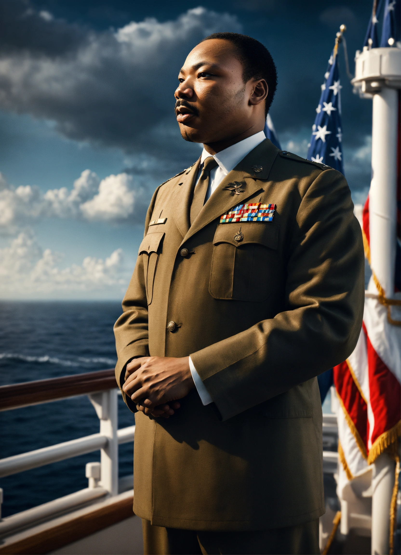 Lexica - Martin luther king standing next to air force soldier, on ...