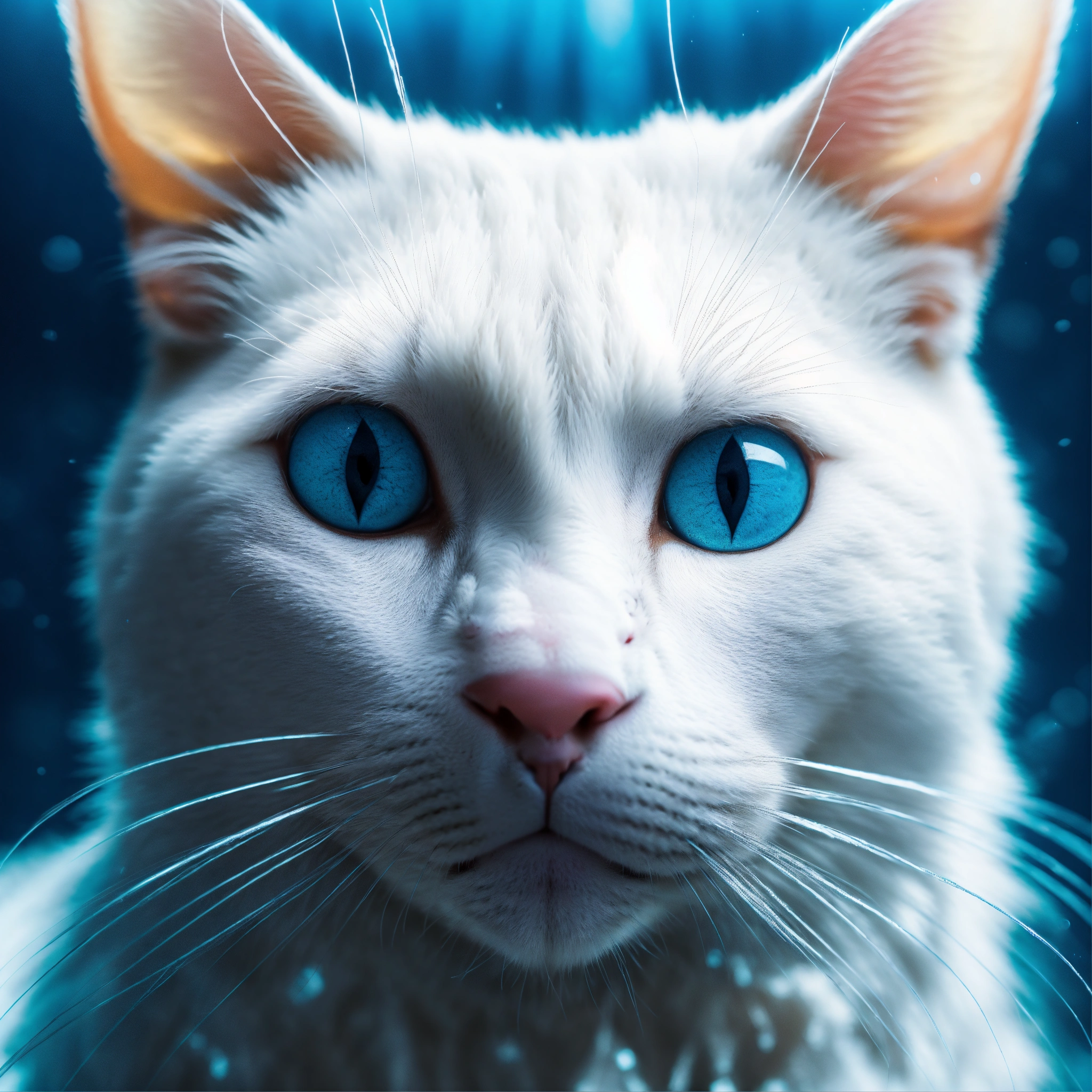 Lexica - Underwater photography, long exposure, graceful white male cat ...
