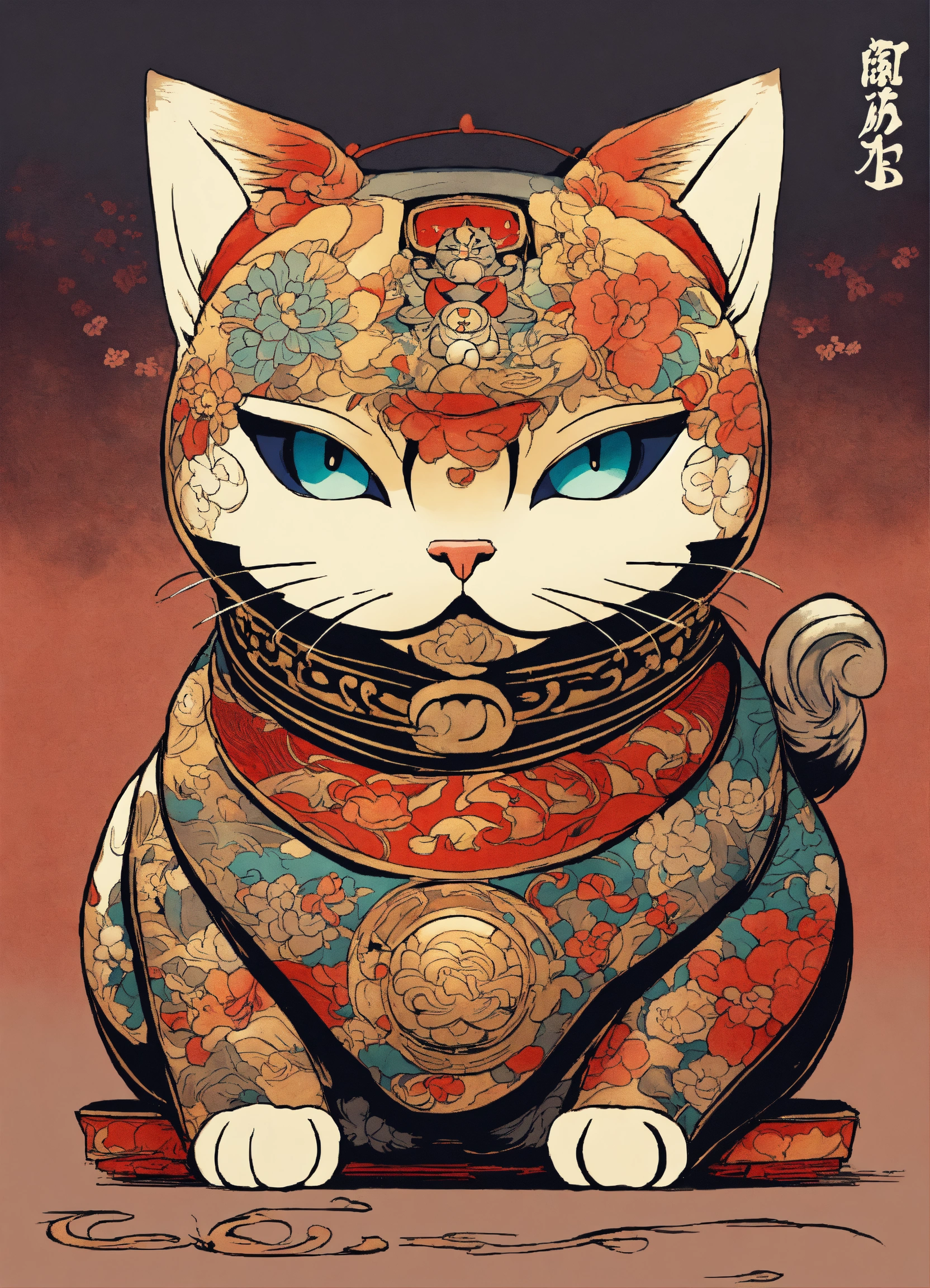 Lexica - There is a cat maneki-neko , cat design, cat detailed, anime ...