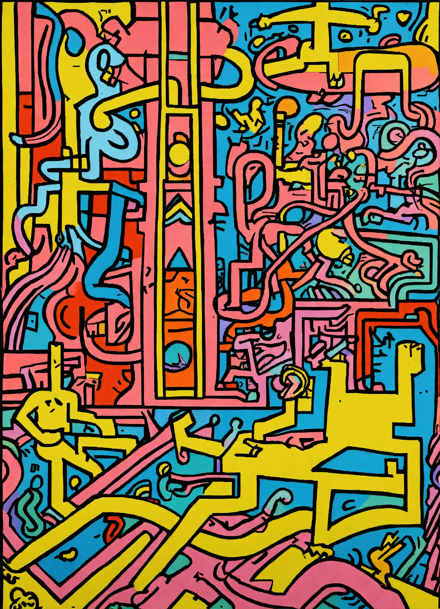 Lexica - Continuous line drawing inspired by keith haring, Kathleen ...