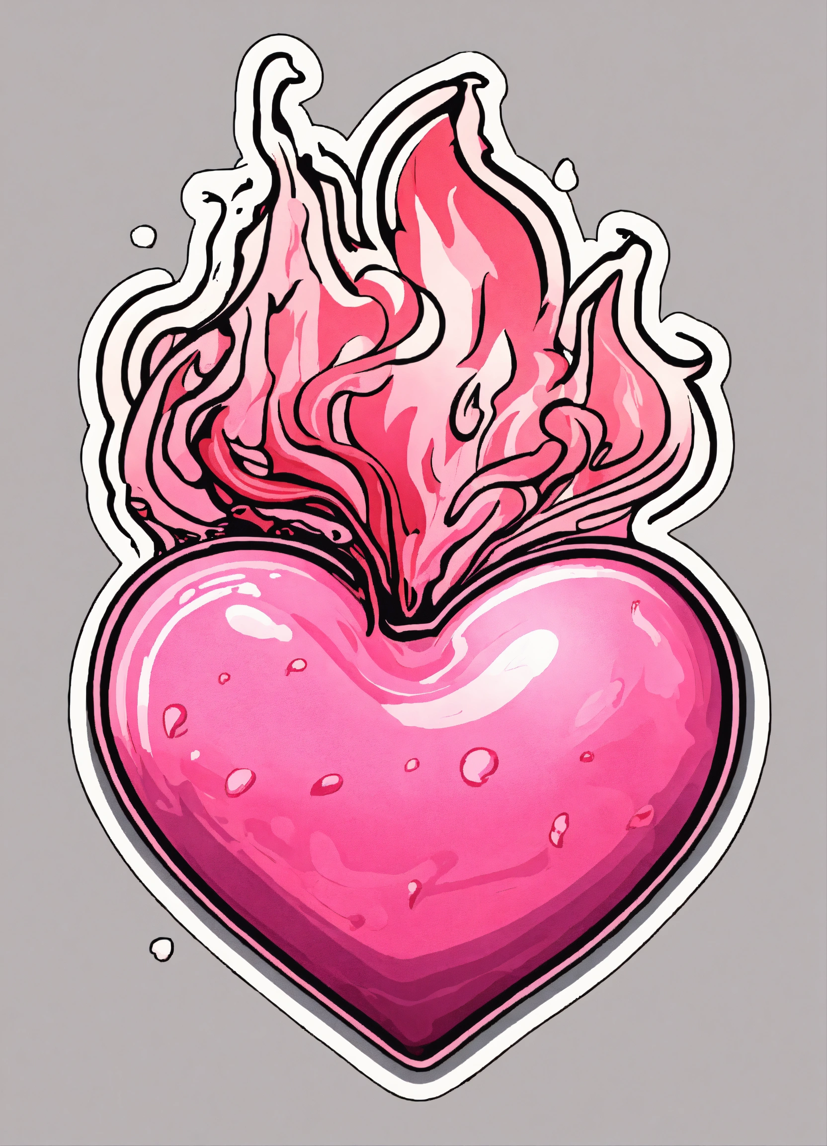 Lexica - Sticker, burning pink heart, melting pink heart, cute ...