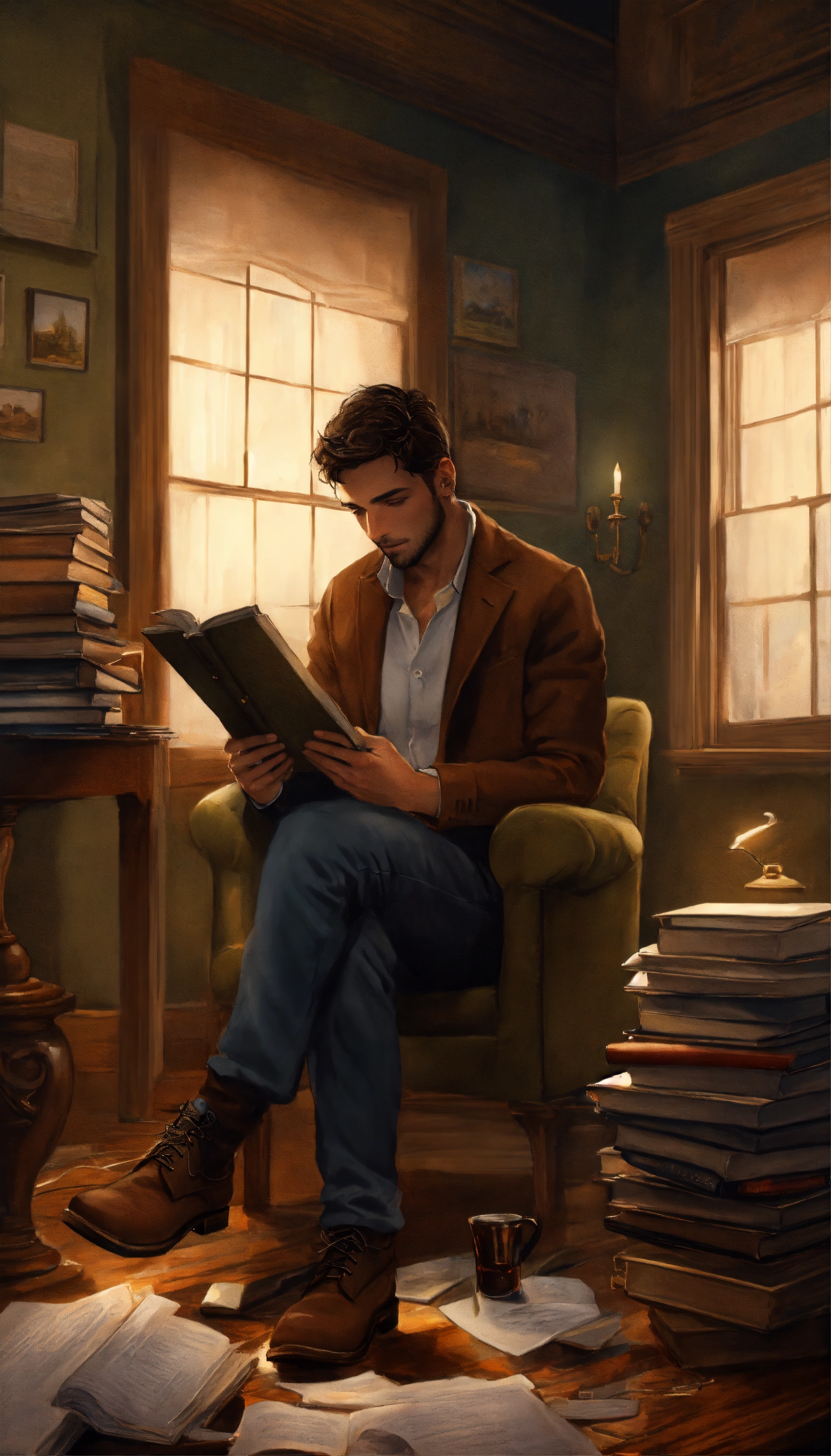 Lexica - A handsome male writer, with depression, beautiful ...