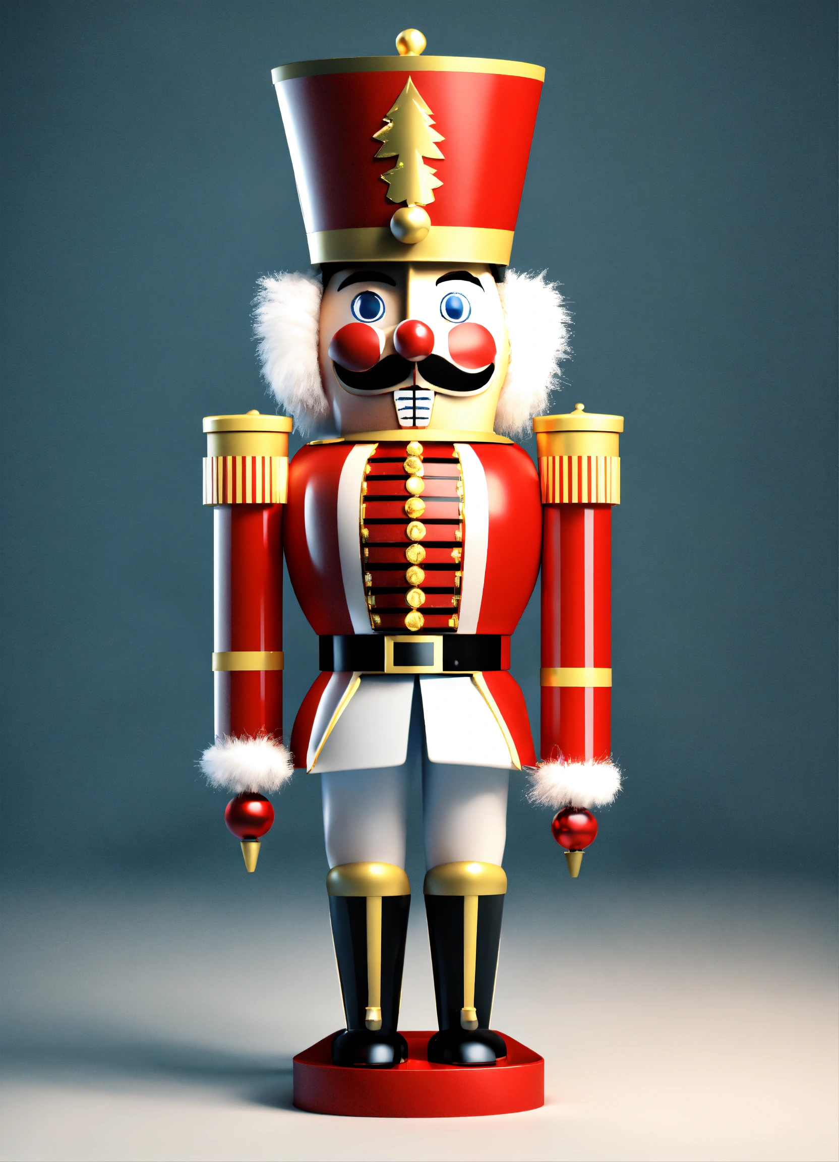 Lexica - Fun christmas nutcracker, full body front, 3d rendering