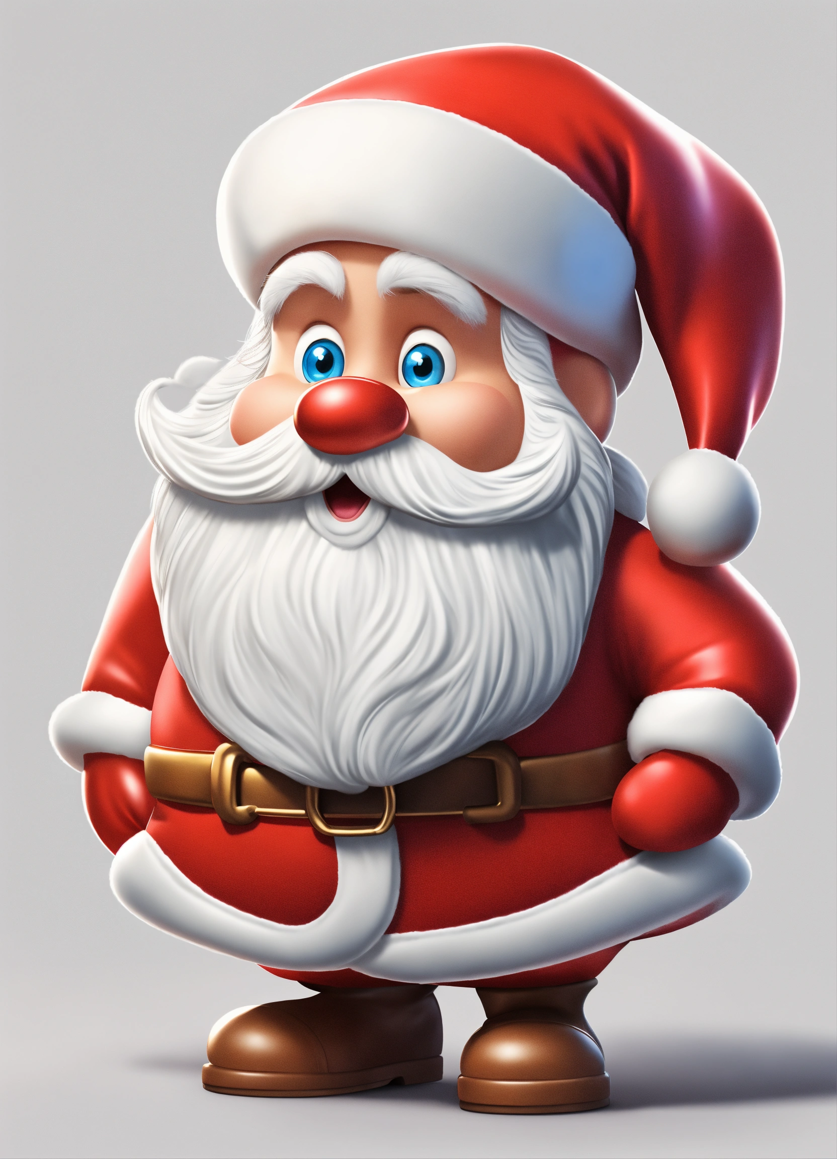 Lexica - Cartoon santa, hyper realistic on white background