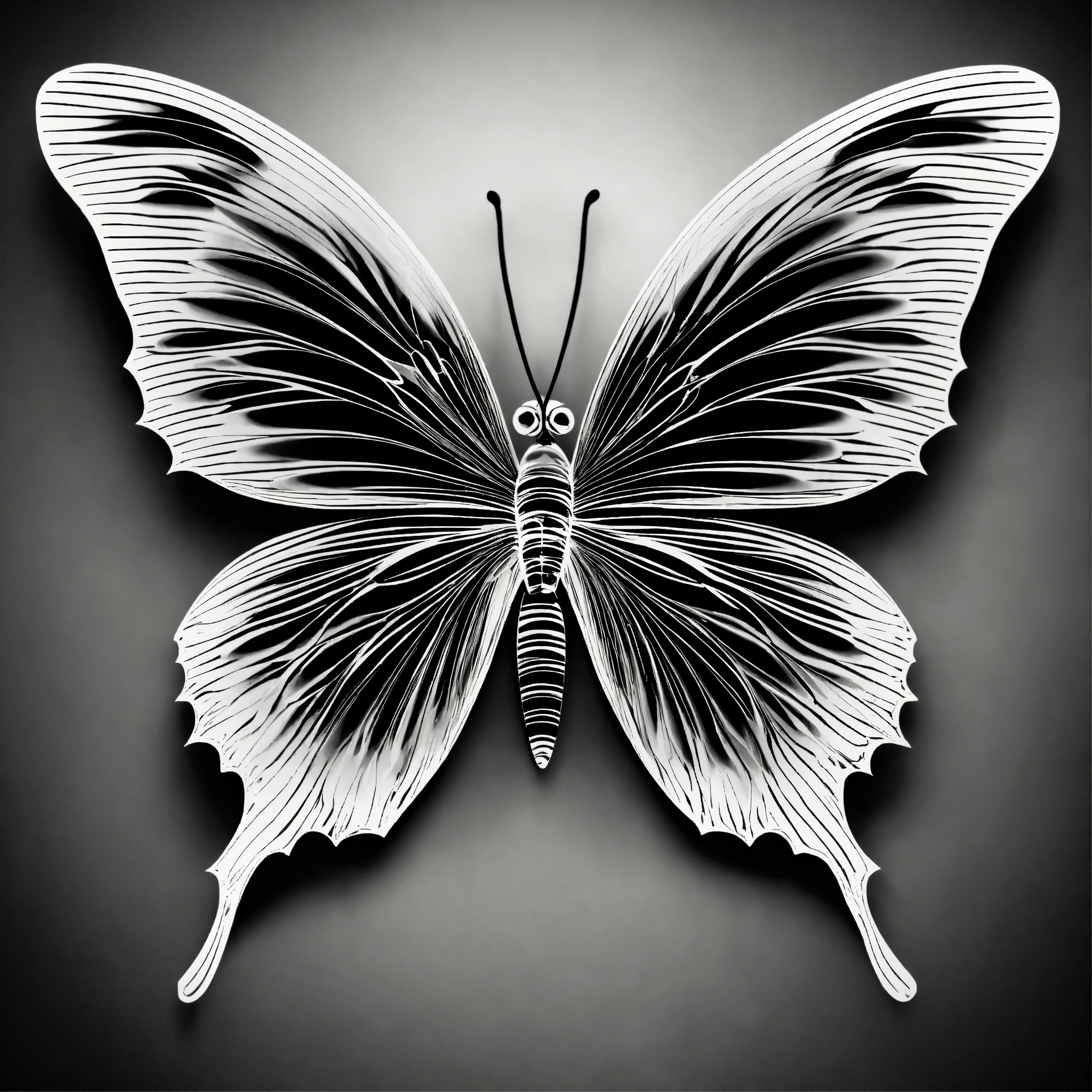 Lexica - Optical illusion, geomertic, black and white, 2d a butterfly ...