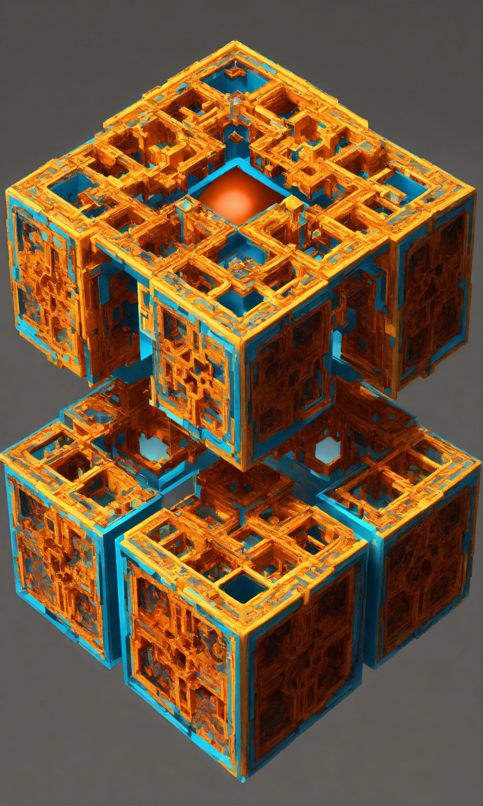 Lexica - Taoist monk tesseract body fractal three point perspective ...