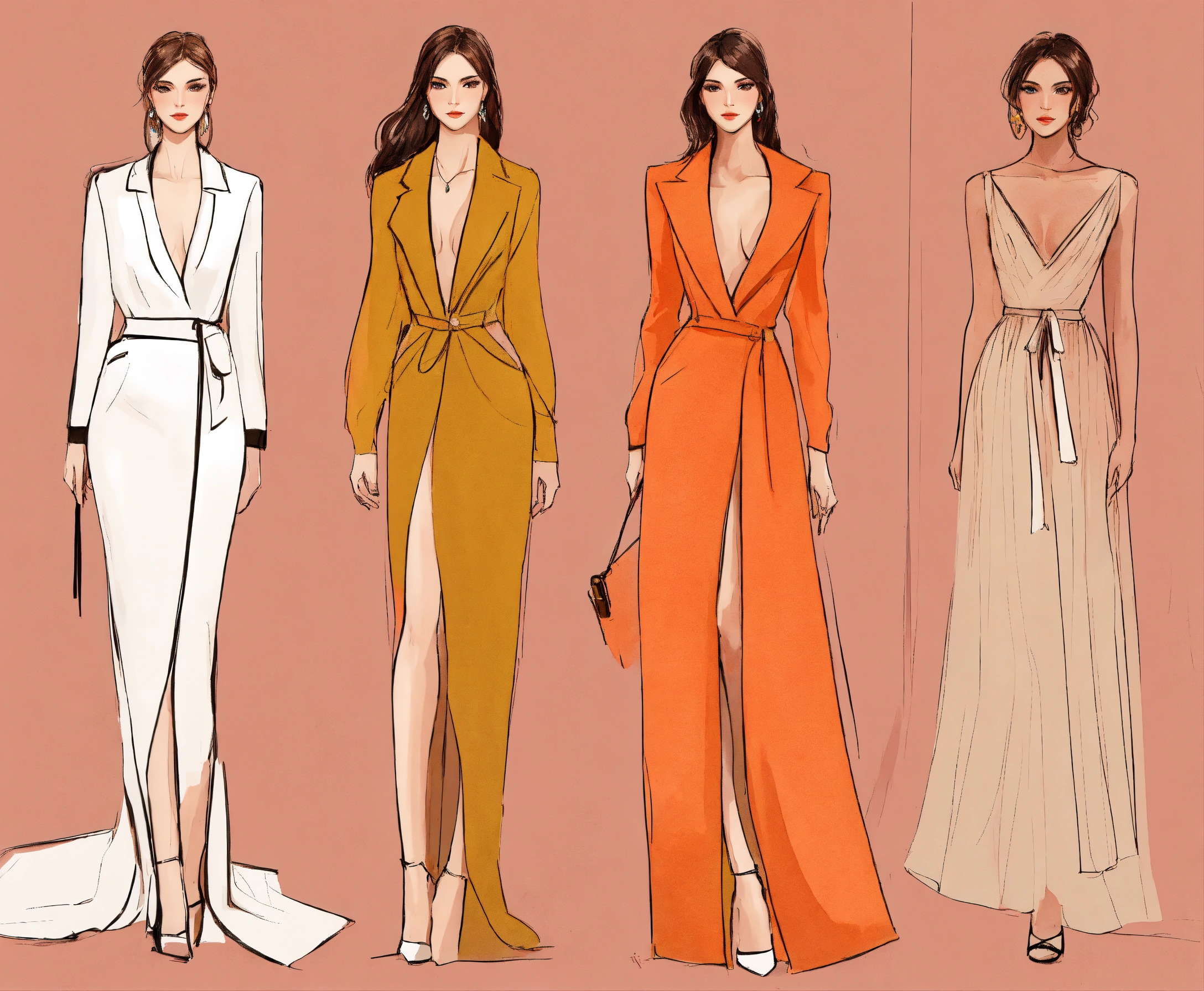 Lexica - Fashion illustrations, 12 different designs, rough sketches ...