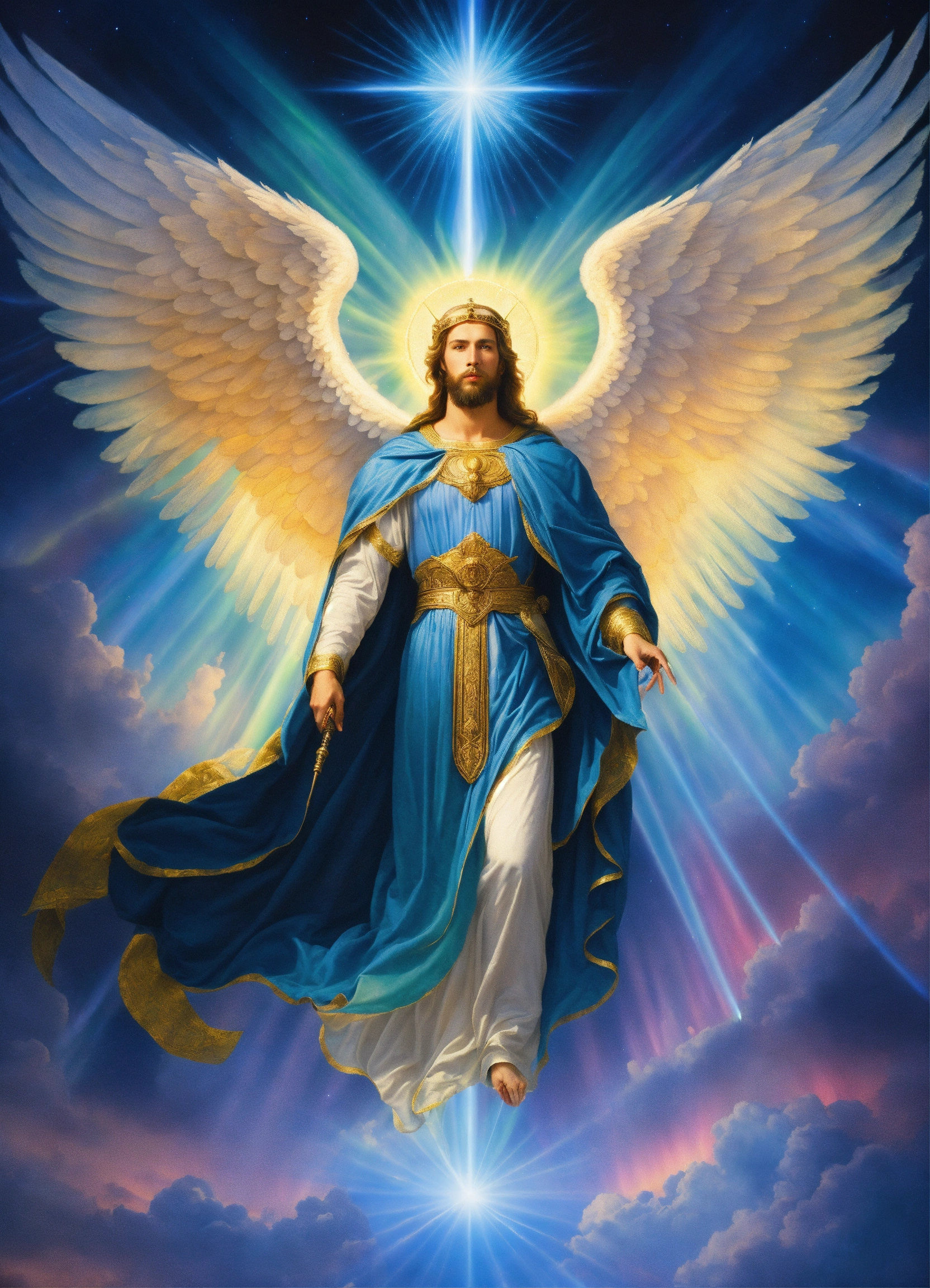 Lexica - Archangel Michael with a bearded visage, mystical presence ...