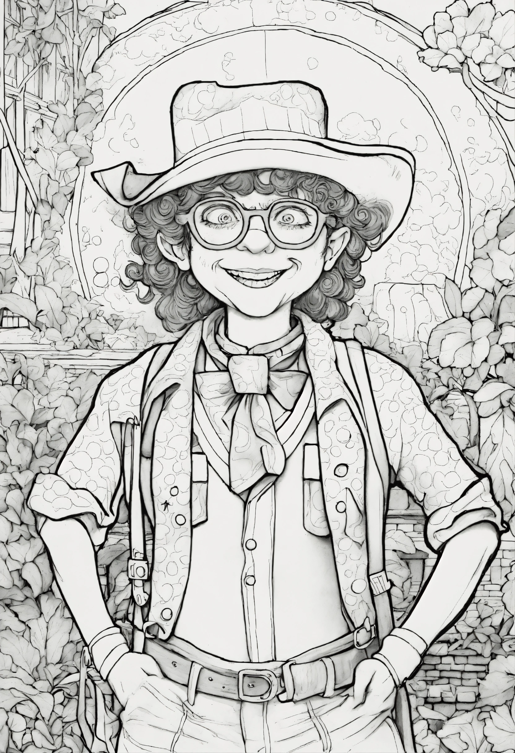 Lexica - Coloring page for adults, whimsical art, MAD Magazine ...
