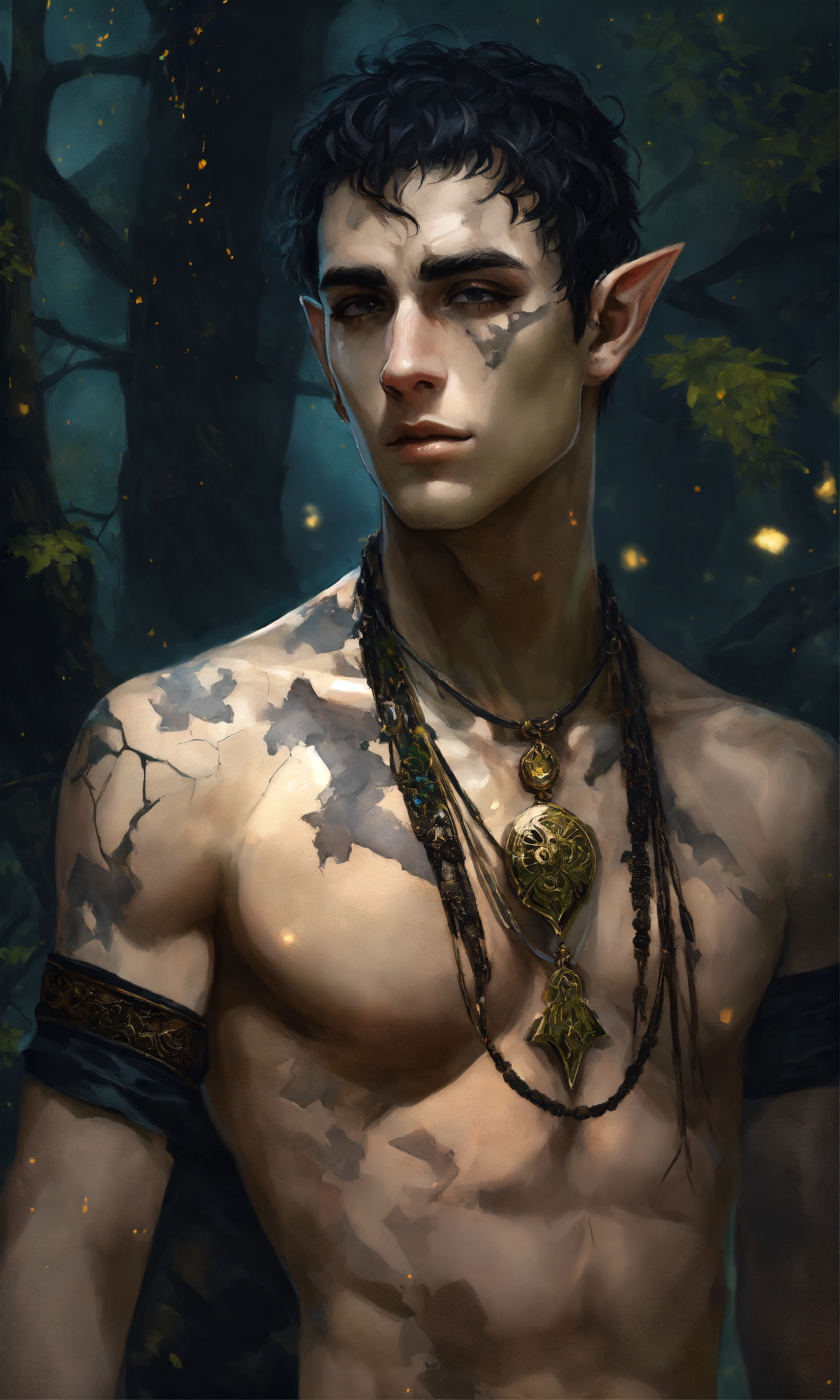 Lexica - Fantasy portrait of a gaunt male elf, sickly thin, scrawny ...