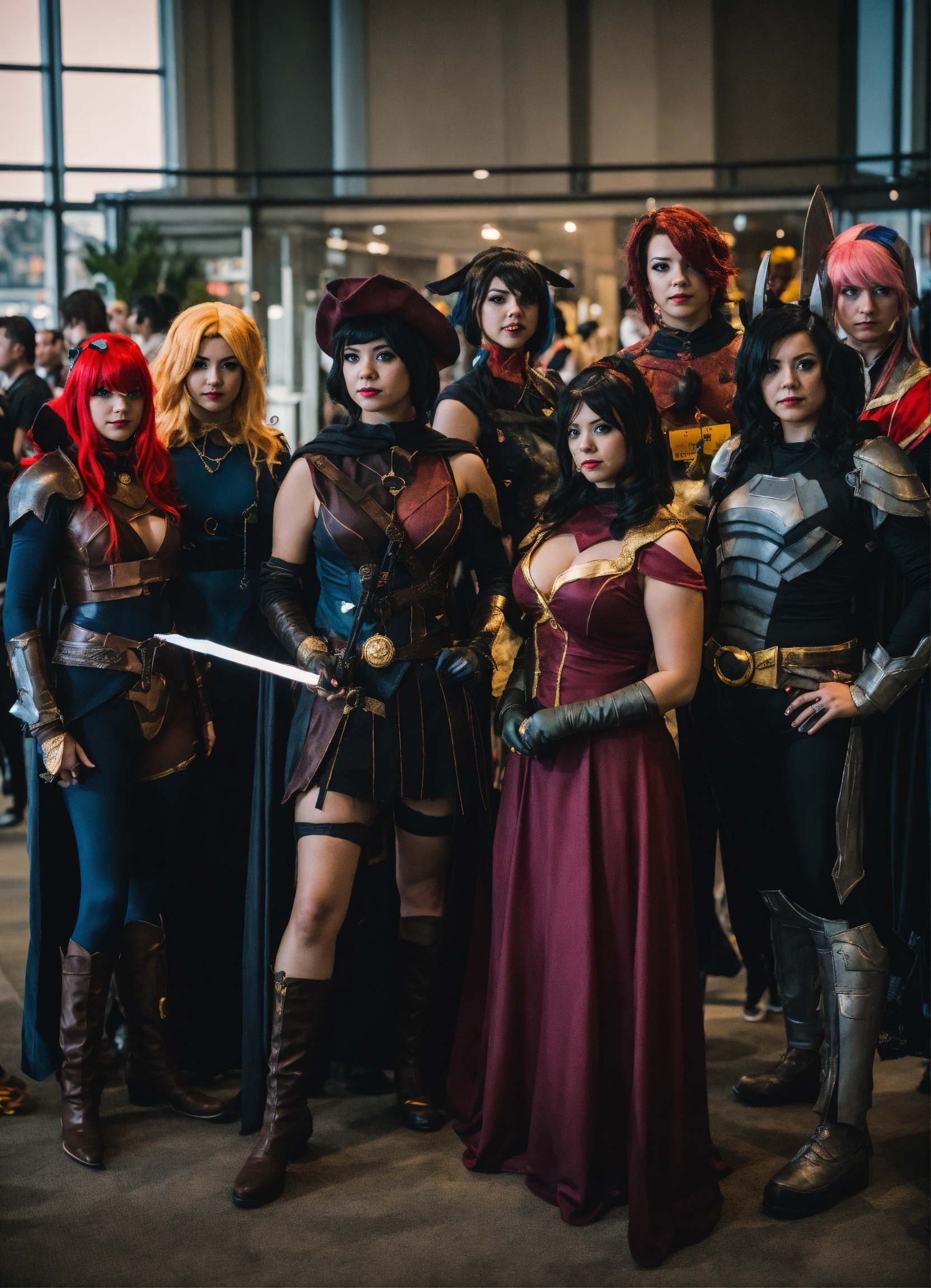 Lexica - Comic con group photo, lots of different cosplay, shot on Sony ...