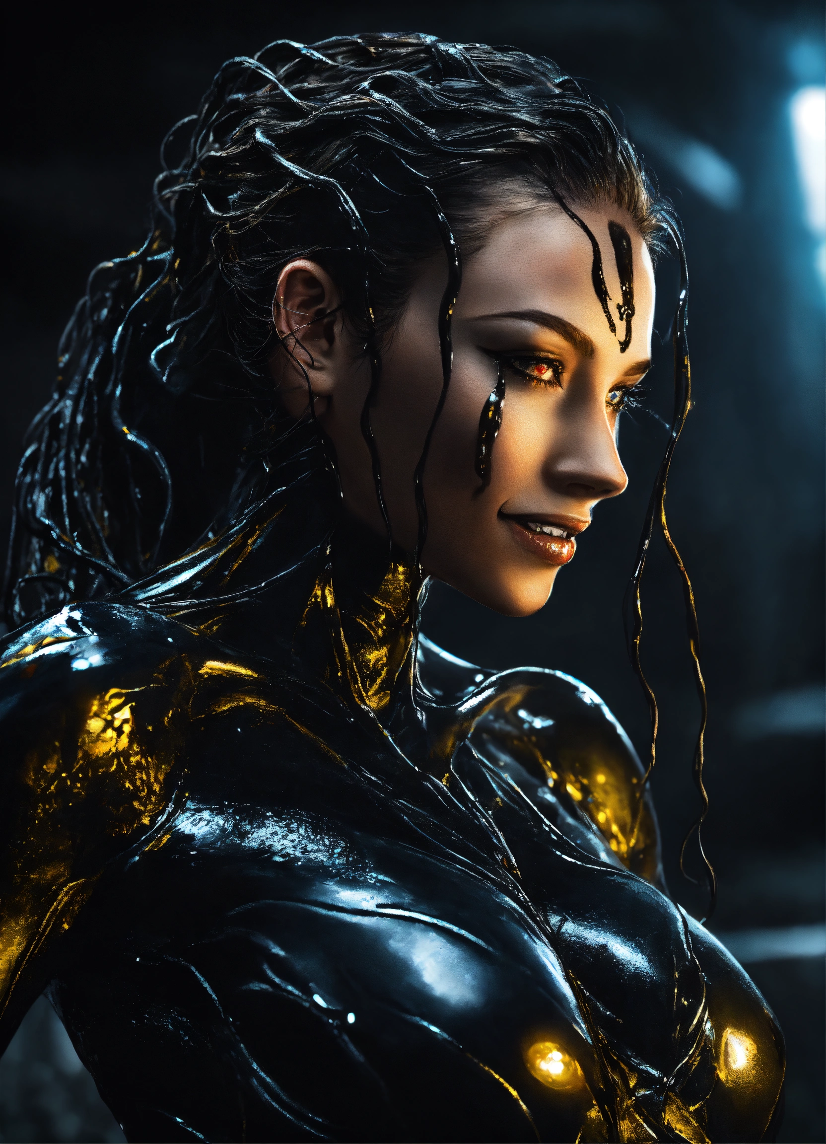 Lexica - An ultrarealistic full body photograph of woman venom symbiote ...