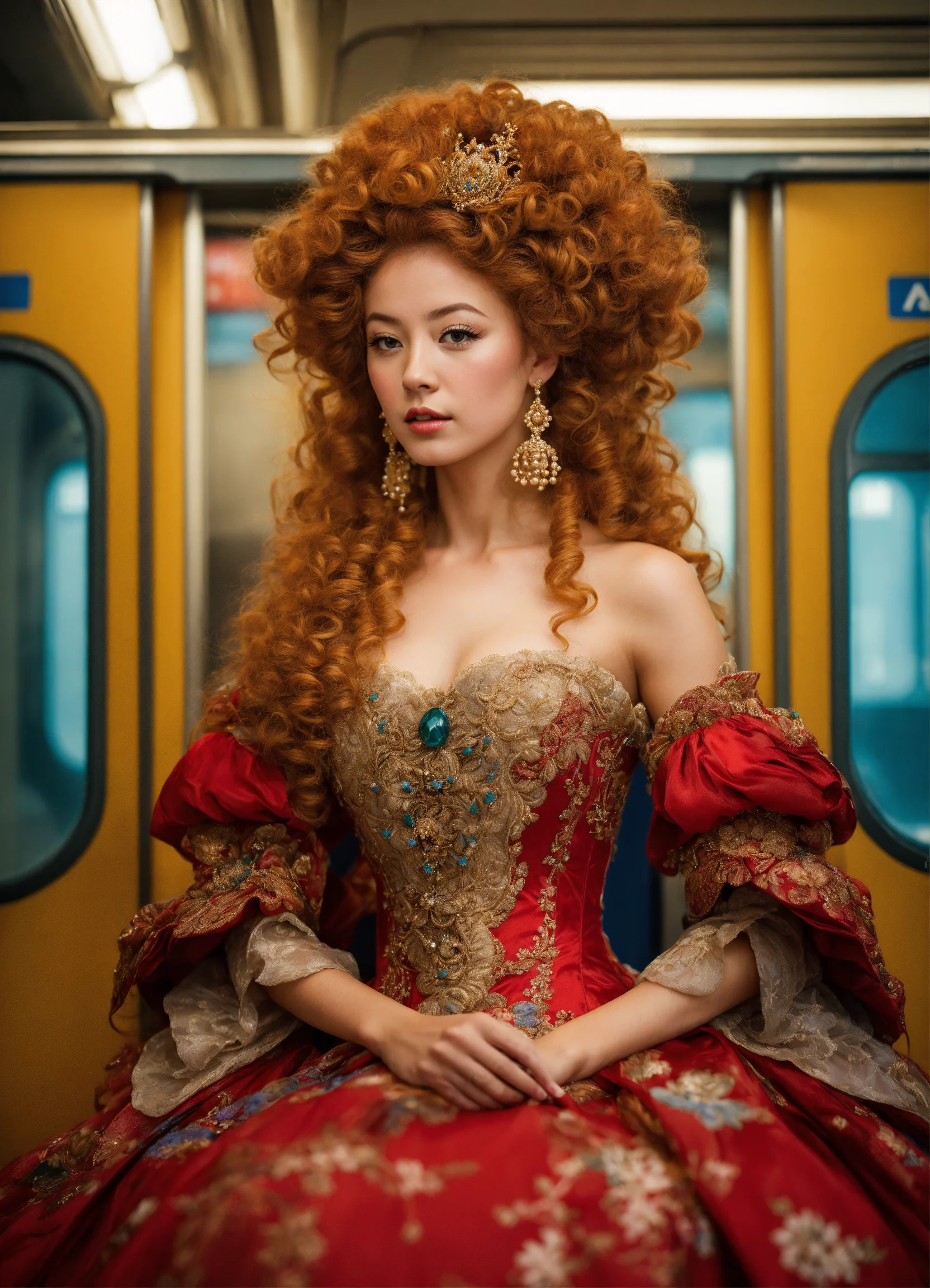 Lexica - "Beautiful Rococo Princess sitting on the Japanese metro ...