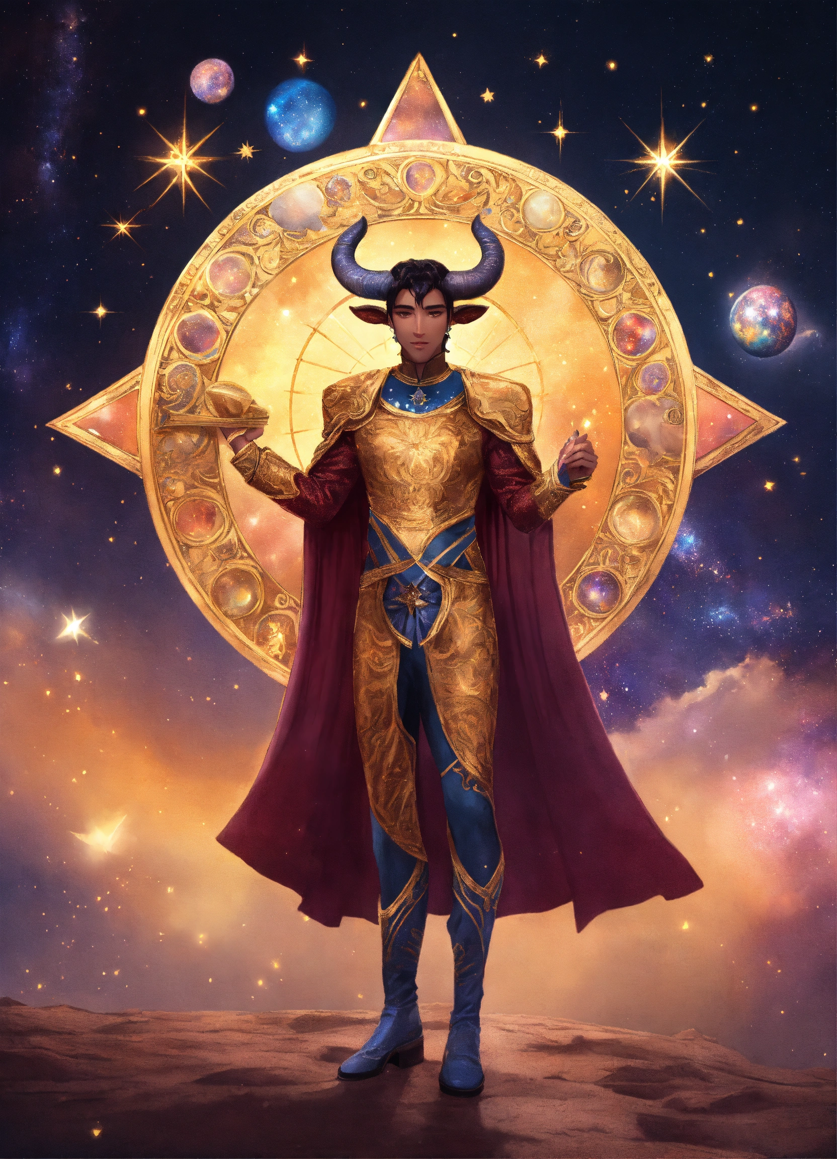 Lexica - The star sign of TAURUS personified as a person, royal clothes ...