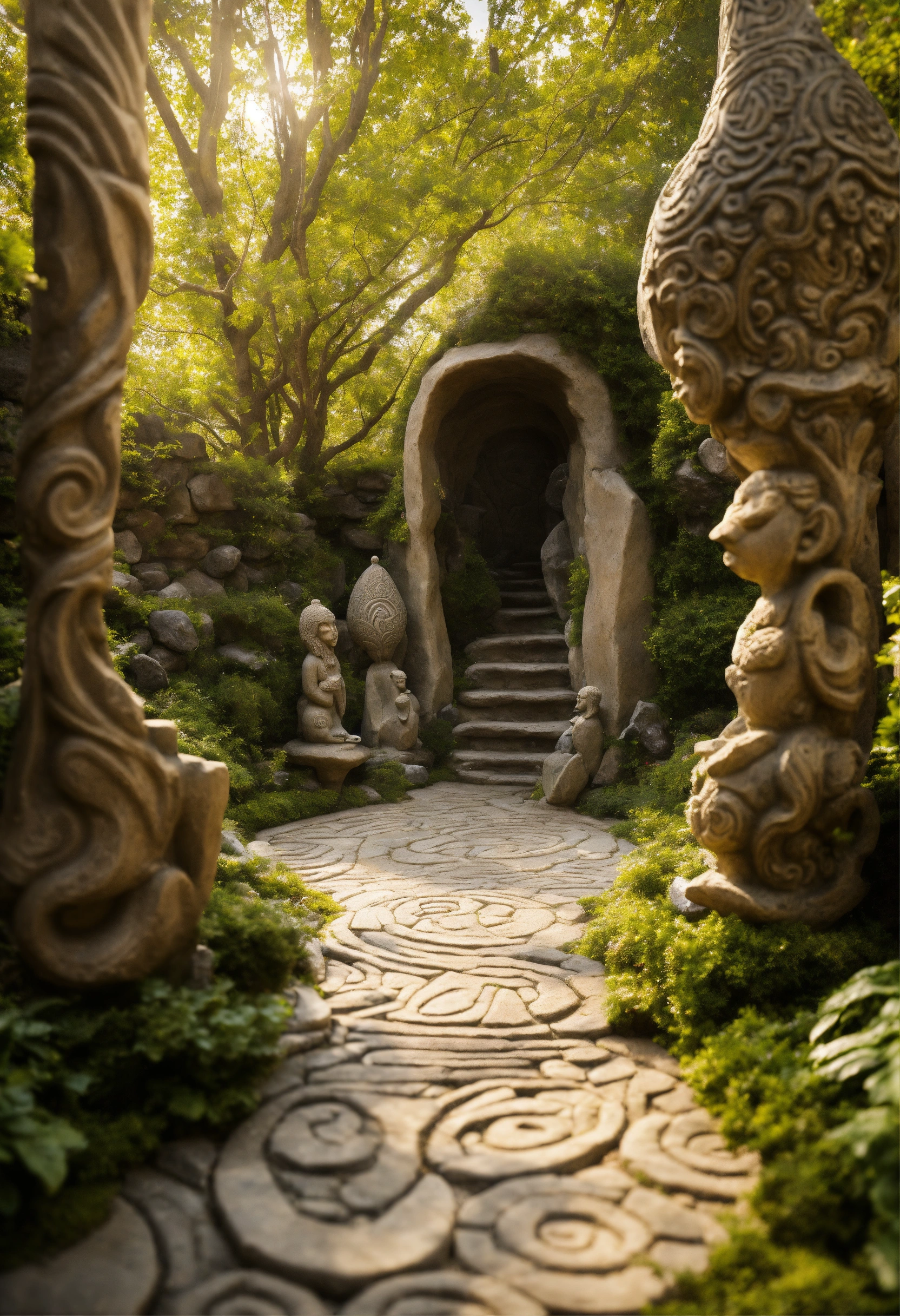 Lexica - An ancient spiritual gnome inspired stone pathway rock garden ...