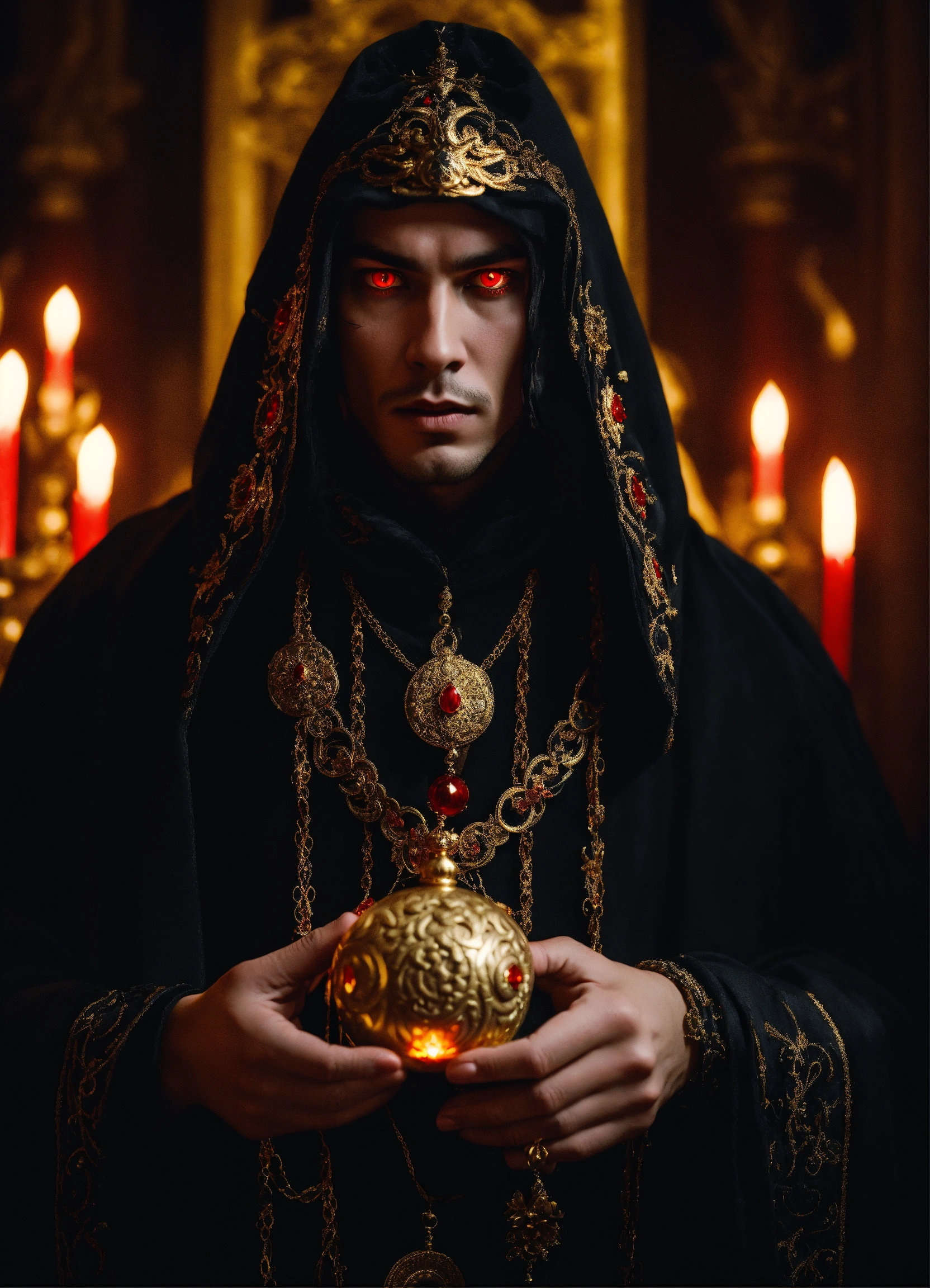 Lexica - Sinister and dramatic portrait of a young handsome french evil ...