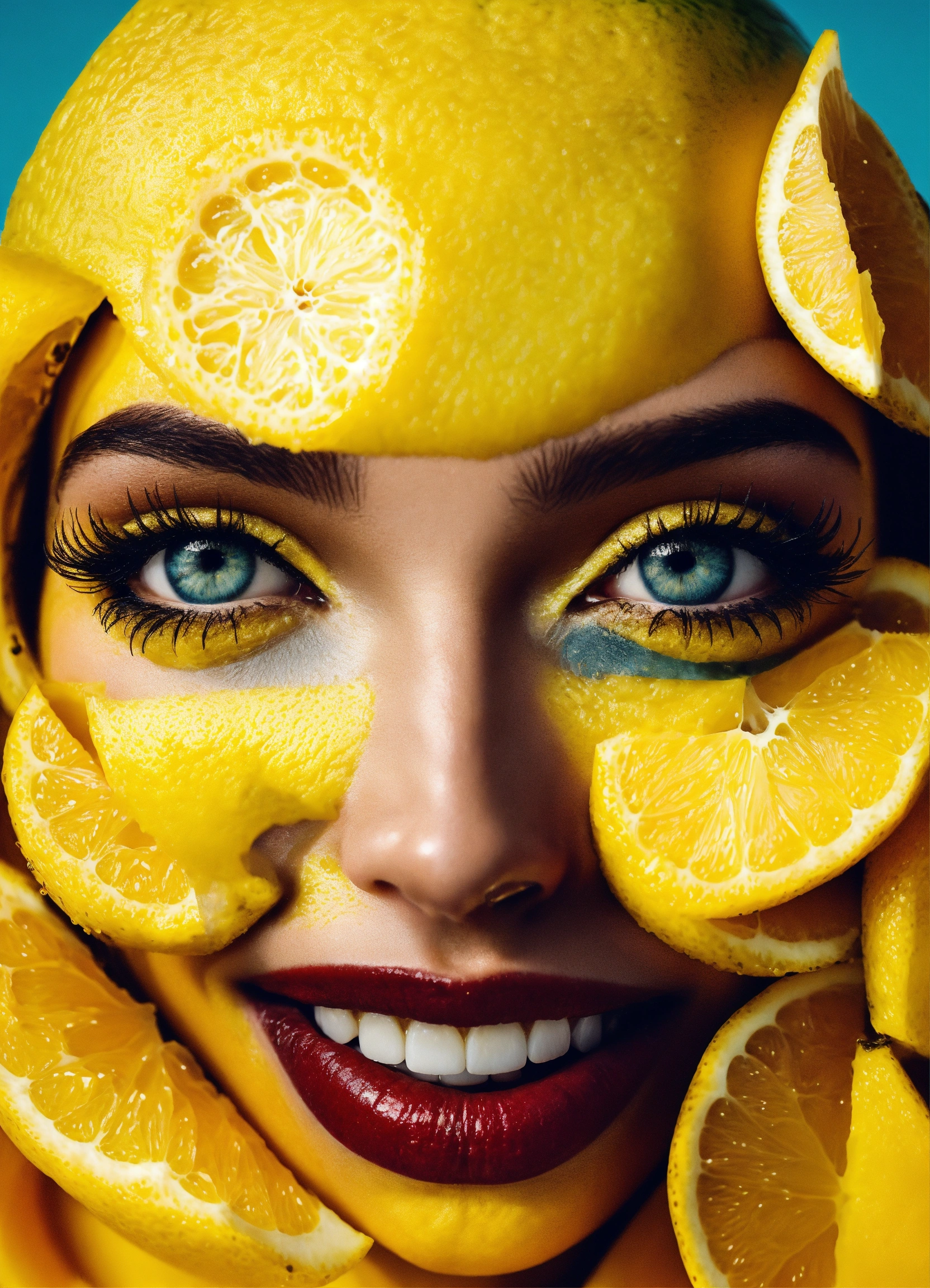 Lexica - A lemon with weird smiling human face, wtf, cover of vogue