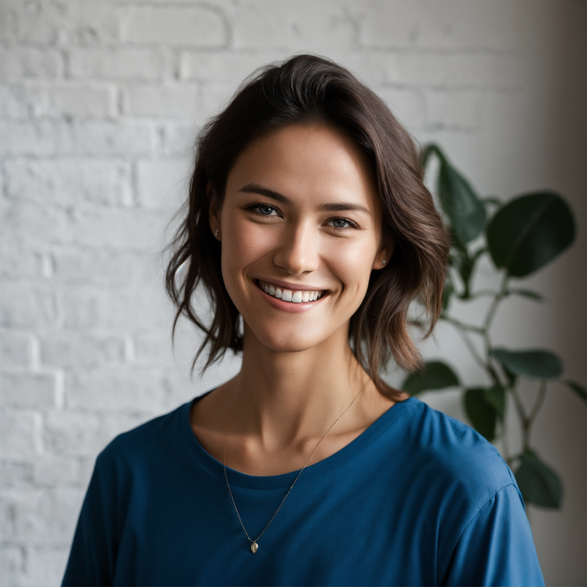 Lexica - A photo of a healthy looking person. The person is smiling and ...