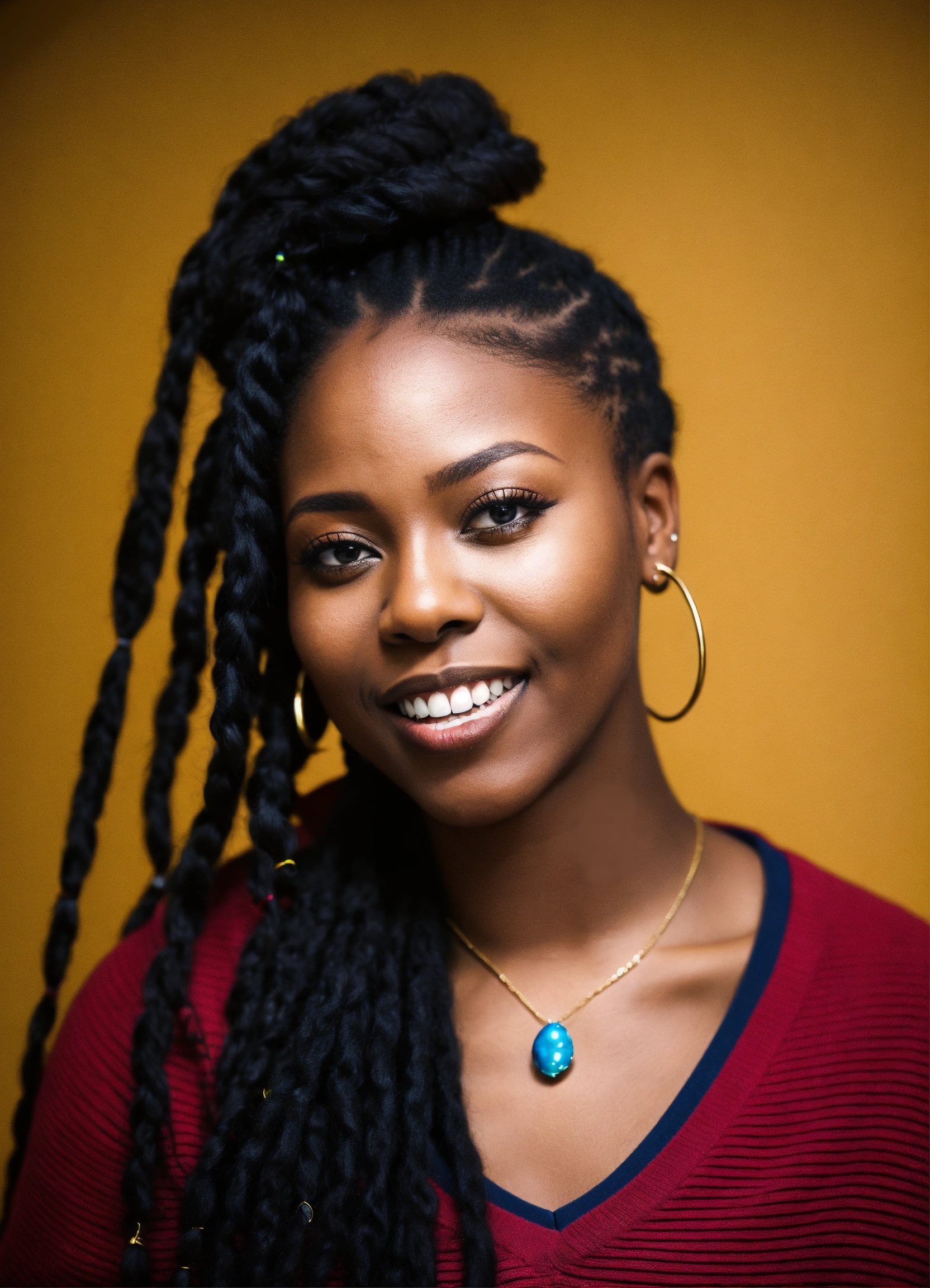 Lexica - Black female teacher with dreadlocks which fall over she eye ...