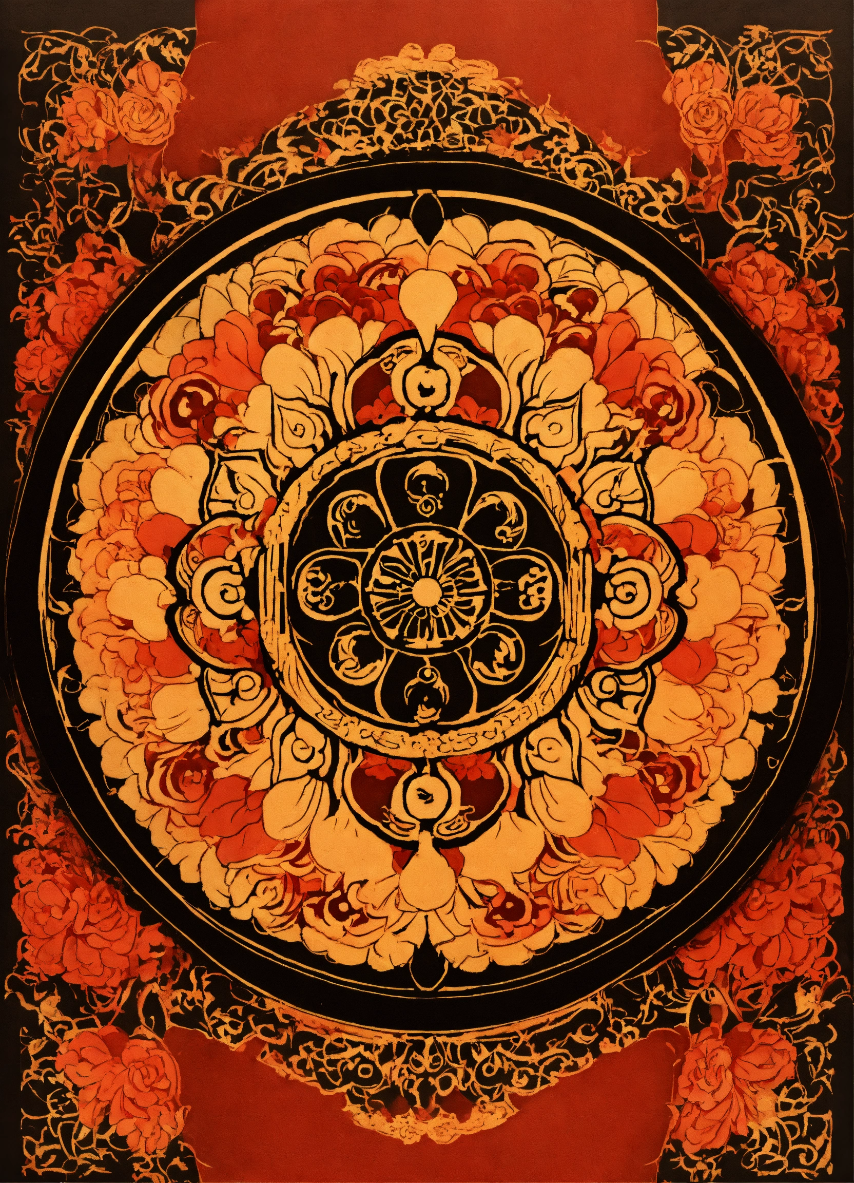 Lexica - A logo, silhouete from a traditional japan mandala, japan ...