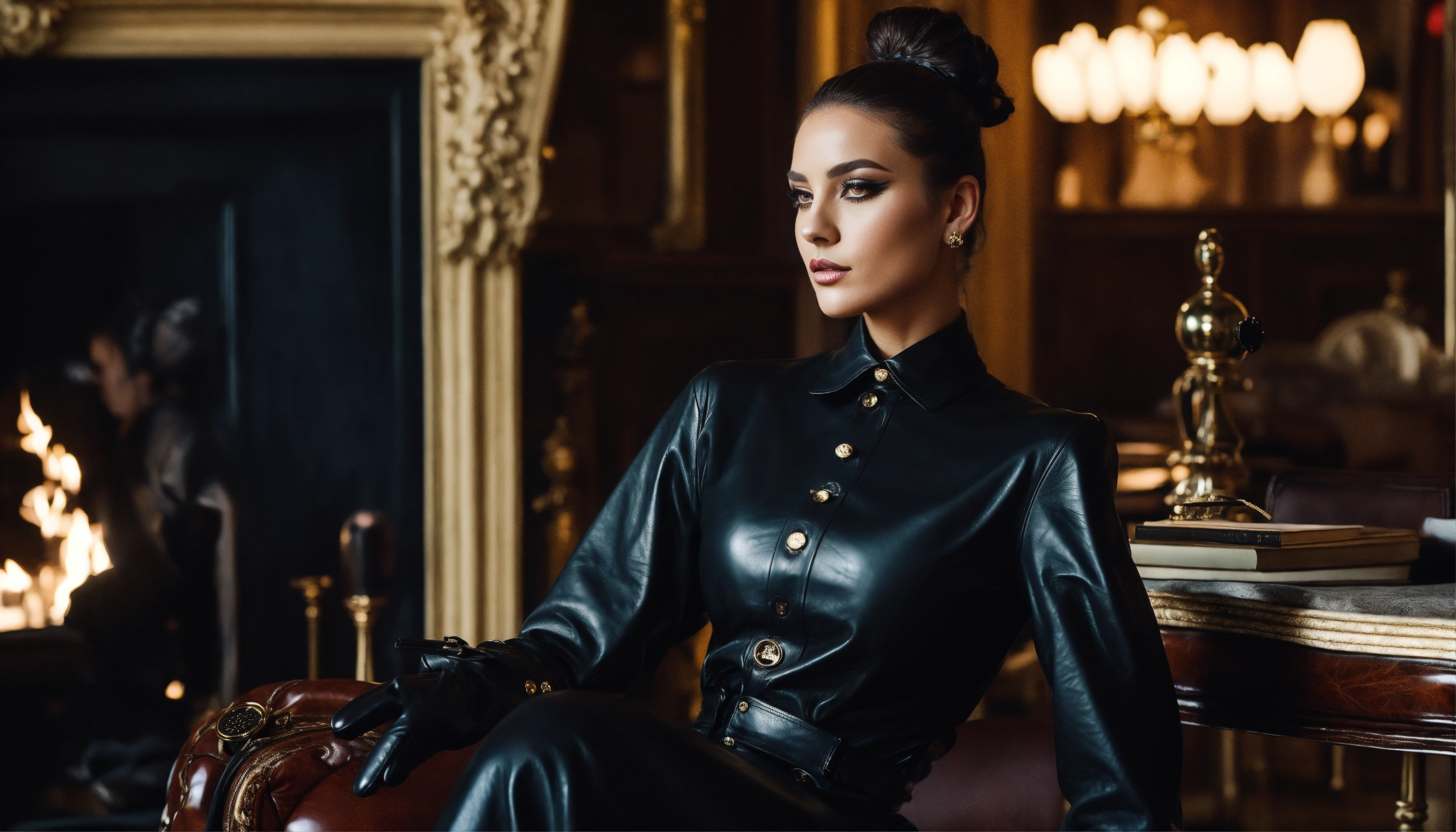 Lexica - Stunning french seductress woman fashion model sitting ...