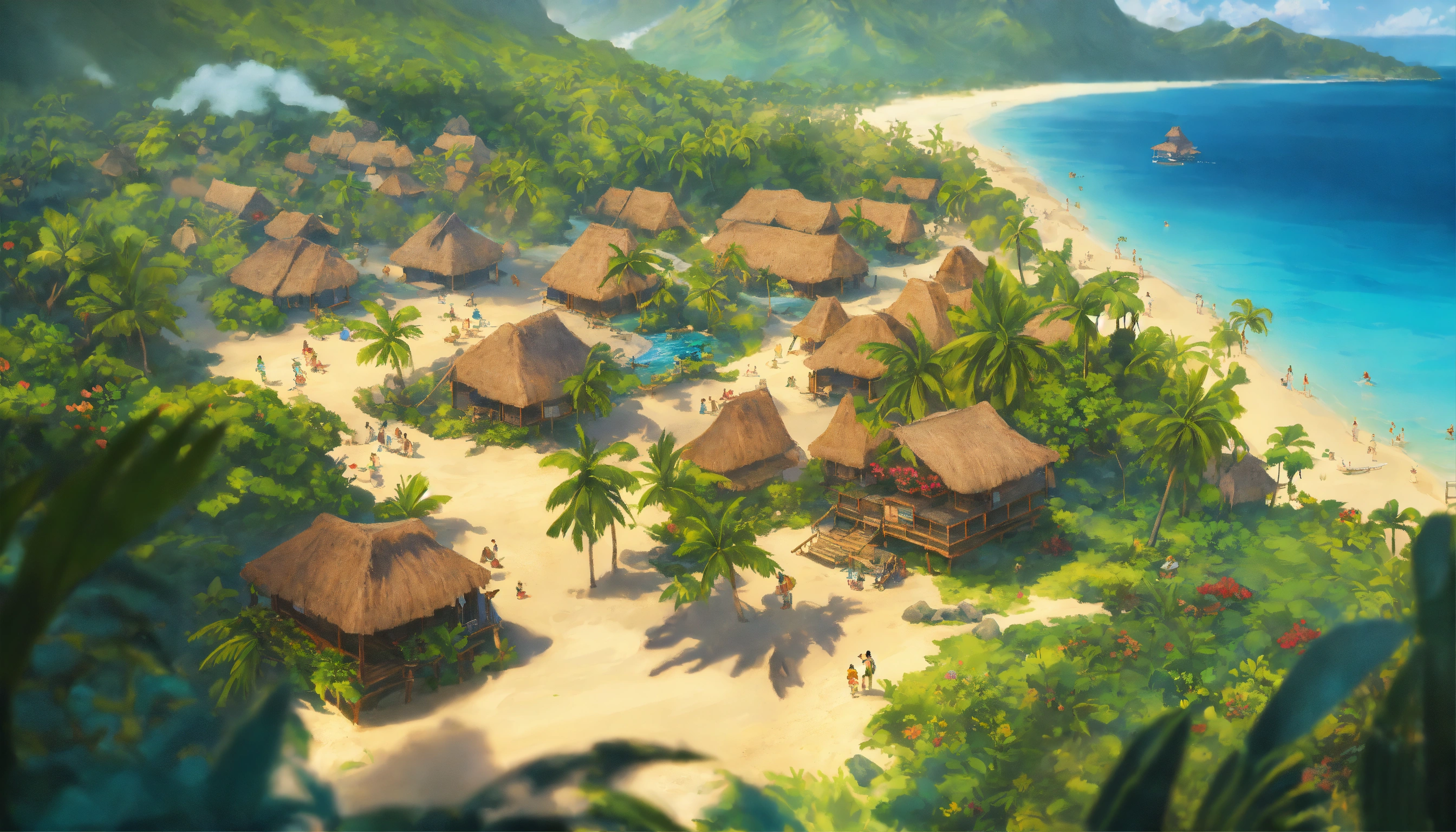 Lexica - Concept art of tropical village, Polynesian, fantasy, moana ...