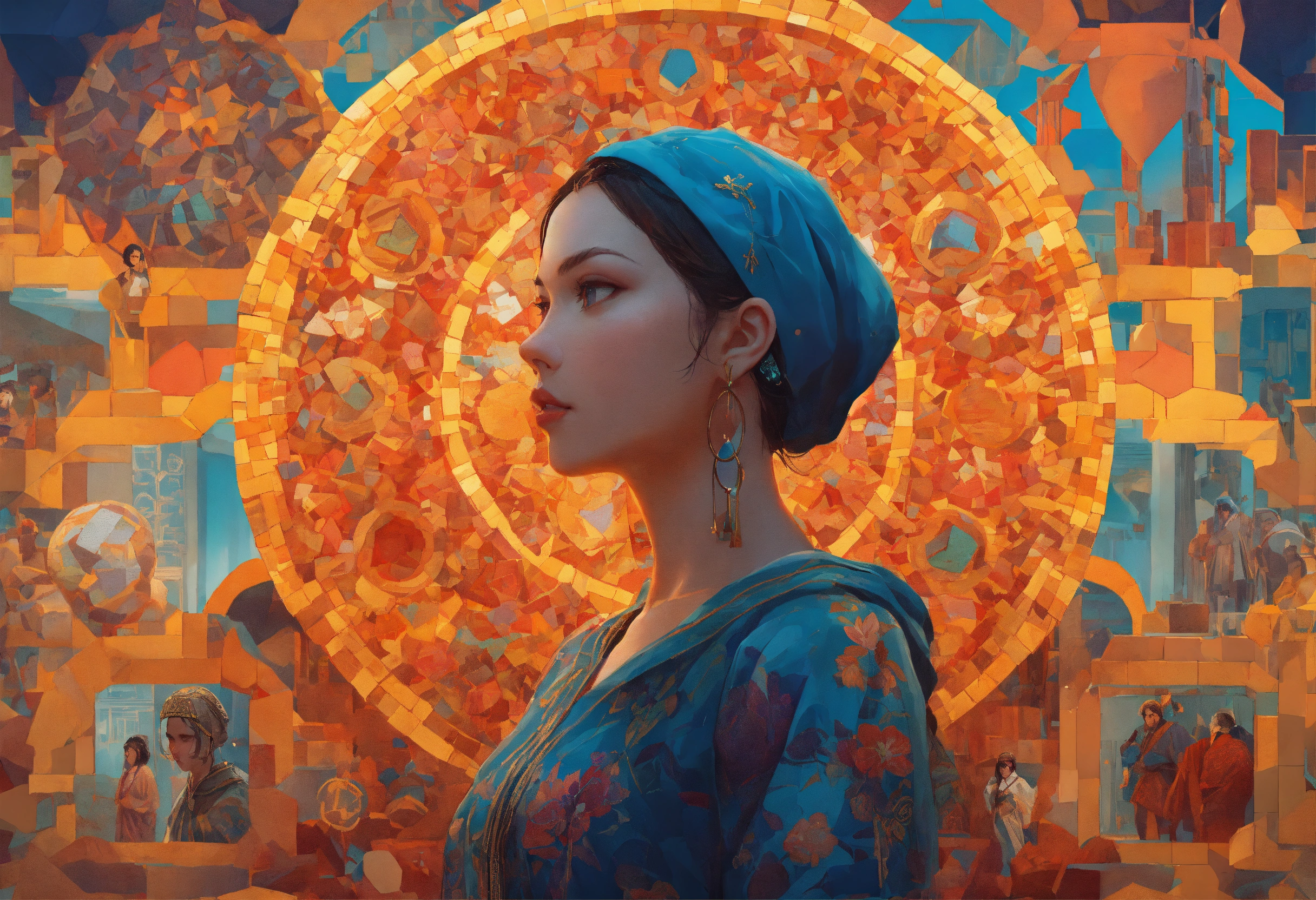 Lexica - Many faces The silhouette is in the shape of a heart; like a ...