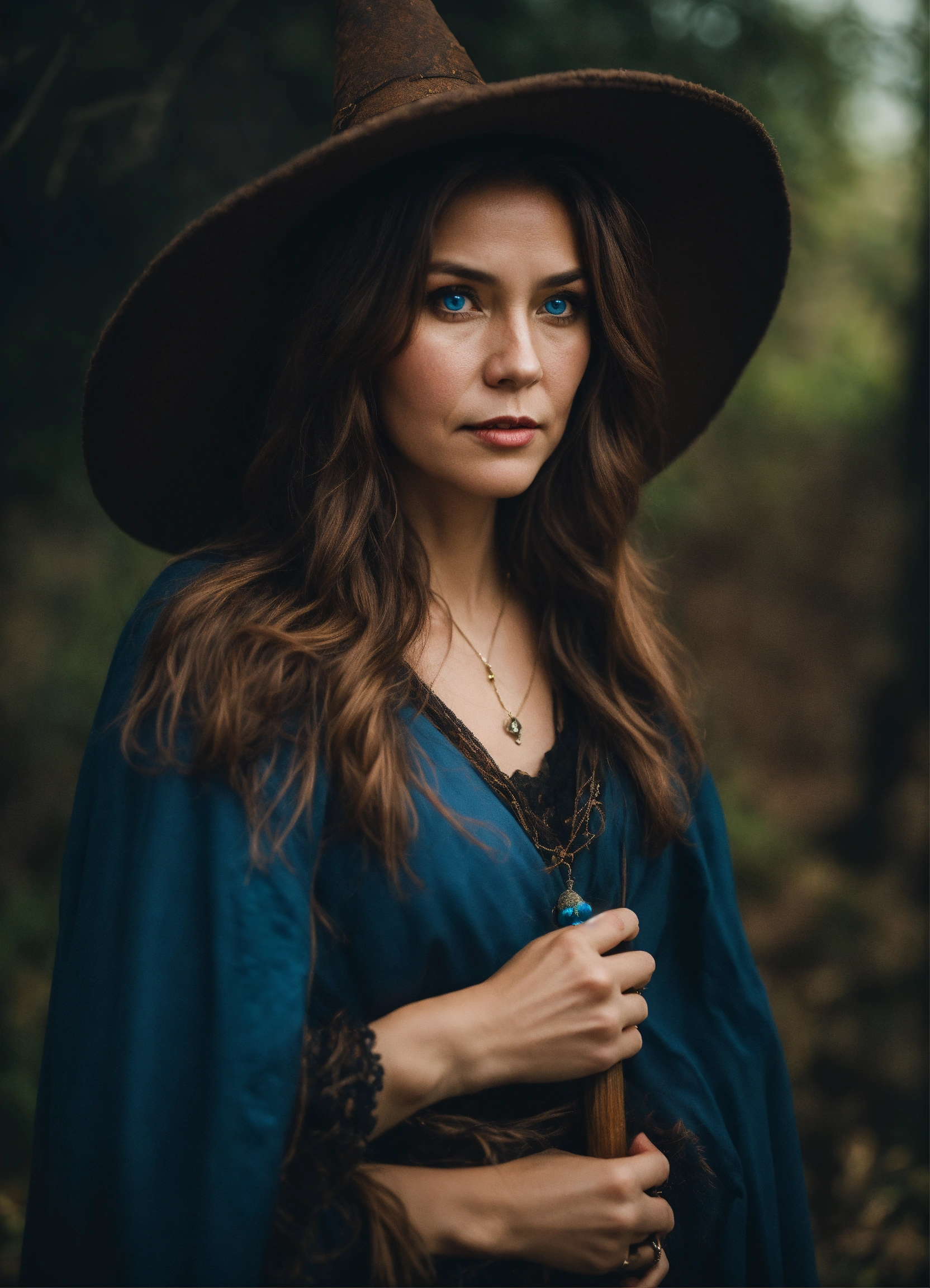 Lexica - A dynamic portrait of a 40 years old wild female witch with ...